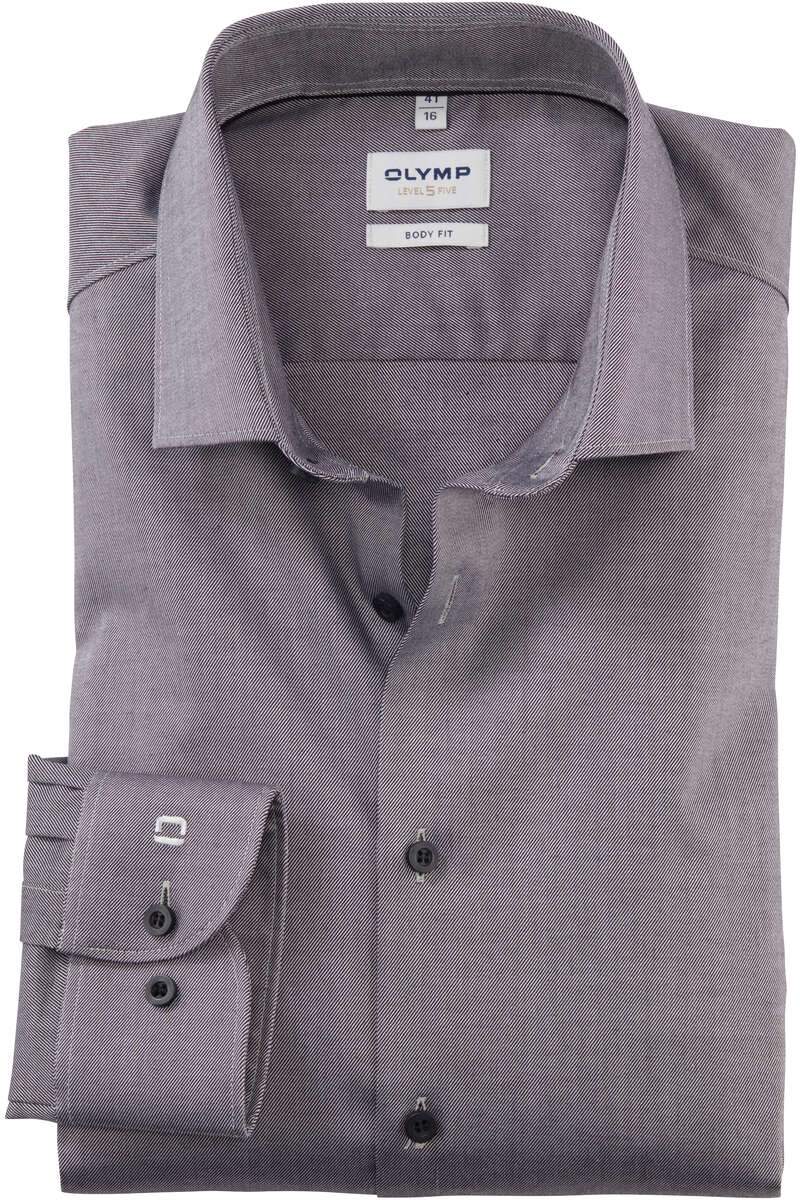 Olymp Level Five Body Fit shirt graphite, One Colour | Hemden.de