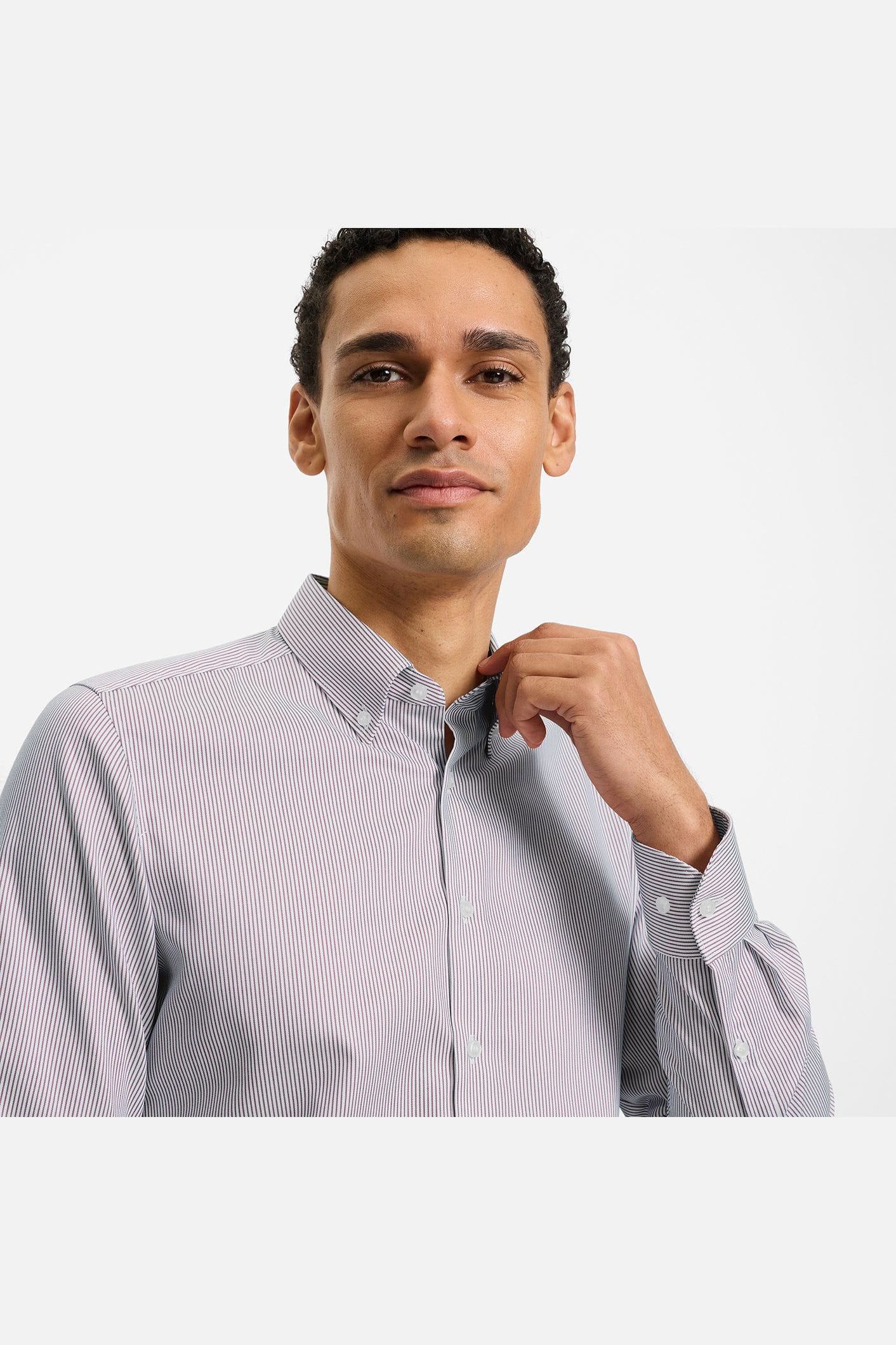 Olymp Level Five Body Fit shirt red, Striped | Businesshemden.com