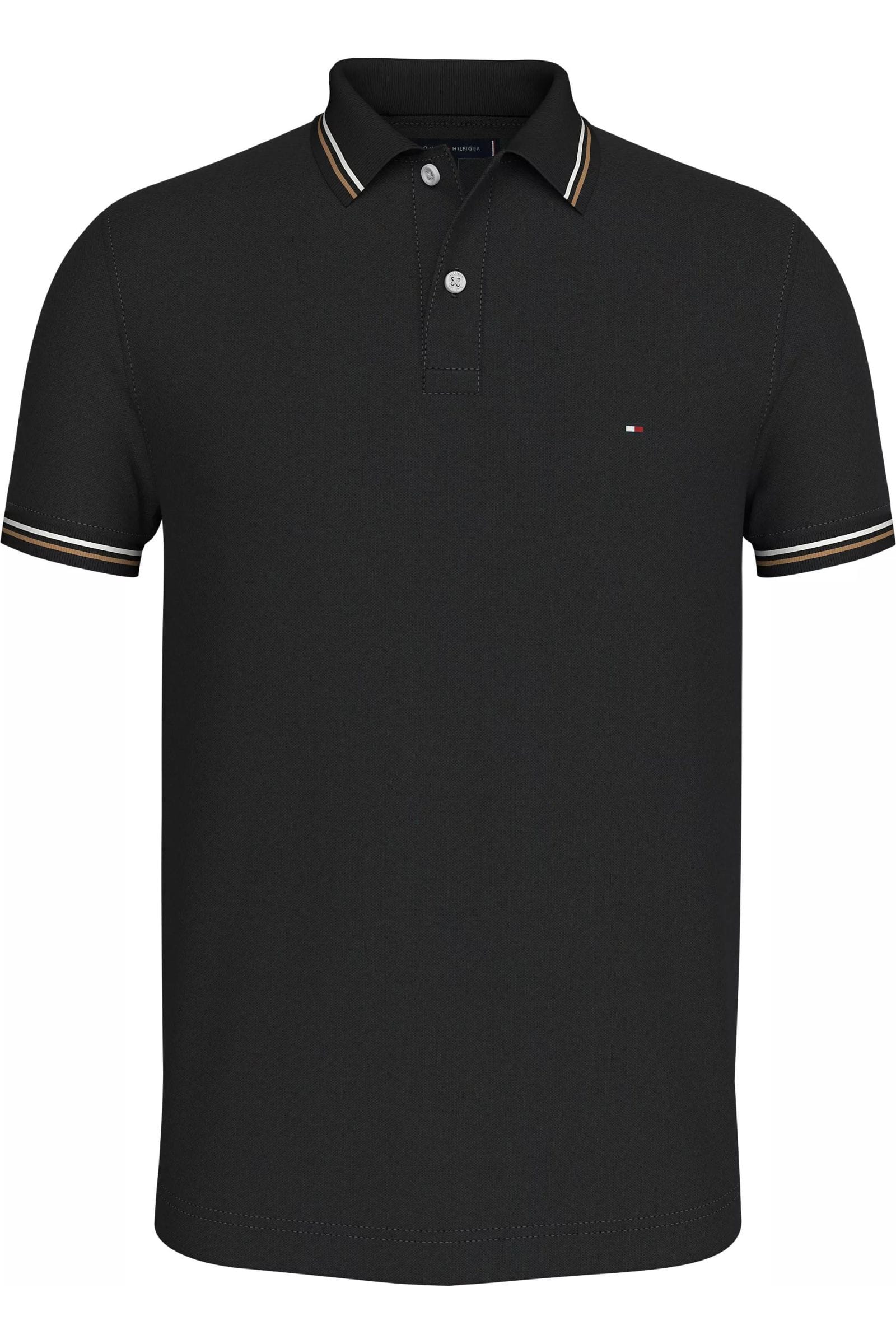 Tommy Hilfiger Slim Fit polo shirt black, One Colour | Hemden.de