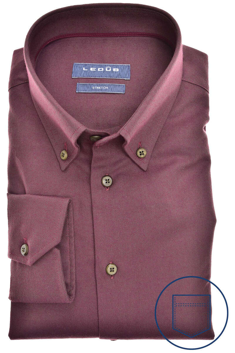 Hochwertiges Ledȗb Modern Fit Hemd in der Farbe dunkelrot, Einfarbig ...