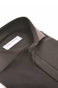 John Miller Slim Fit longsleeve polo shirt dark brown, One Colour ...