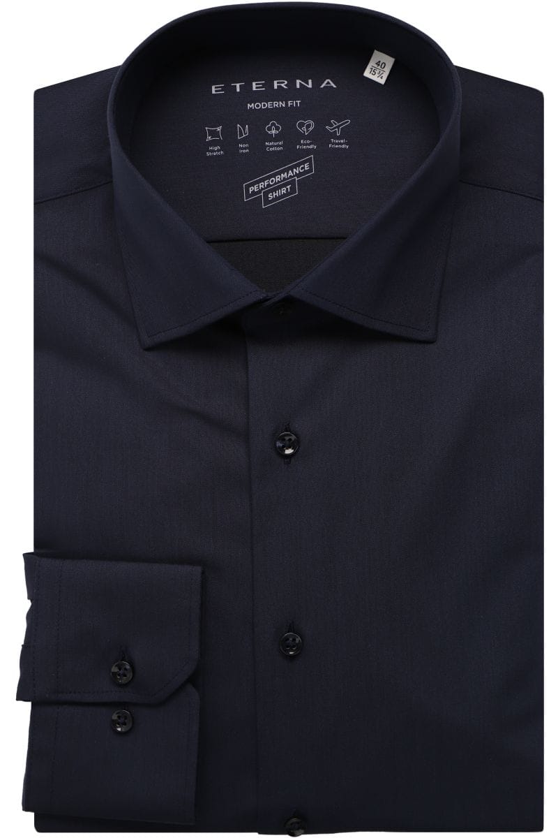 Eterna Performance Modern Fit shirt marine, One Colour | Hemden.de