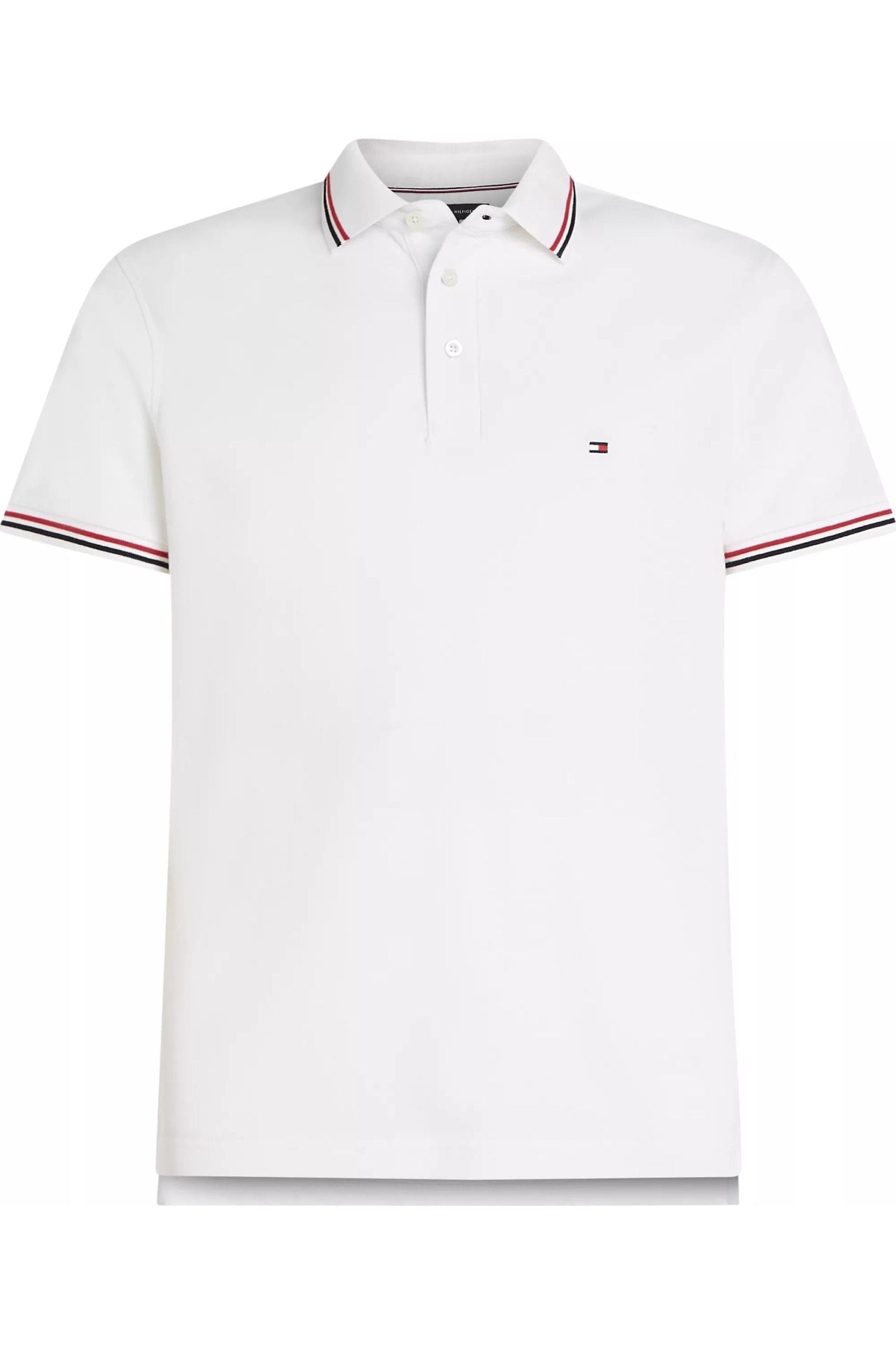 Tommy Hilfiger Slim Fit Polo shirt wit, Effen | Overhemden.com