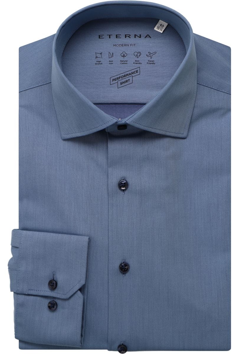 Eterna Modern Fit shirt blue, One Colour | Businesshemden.com