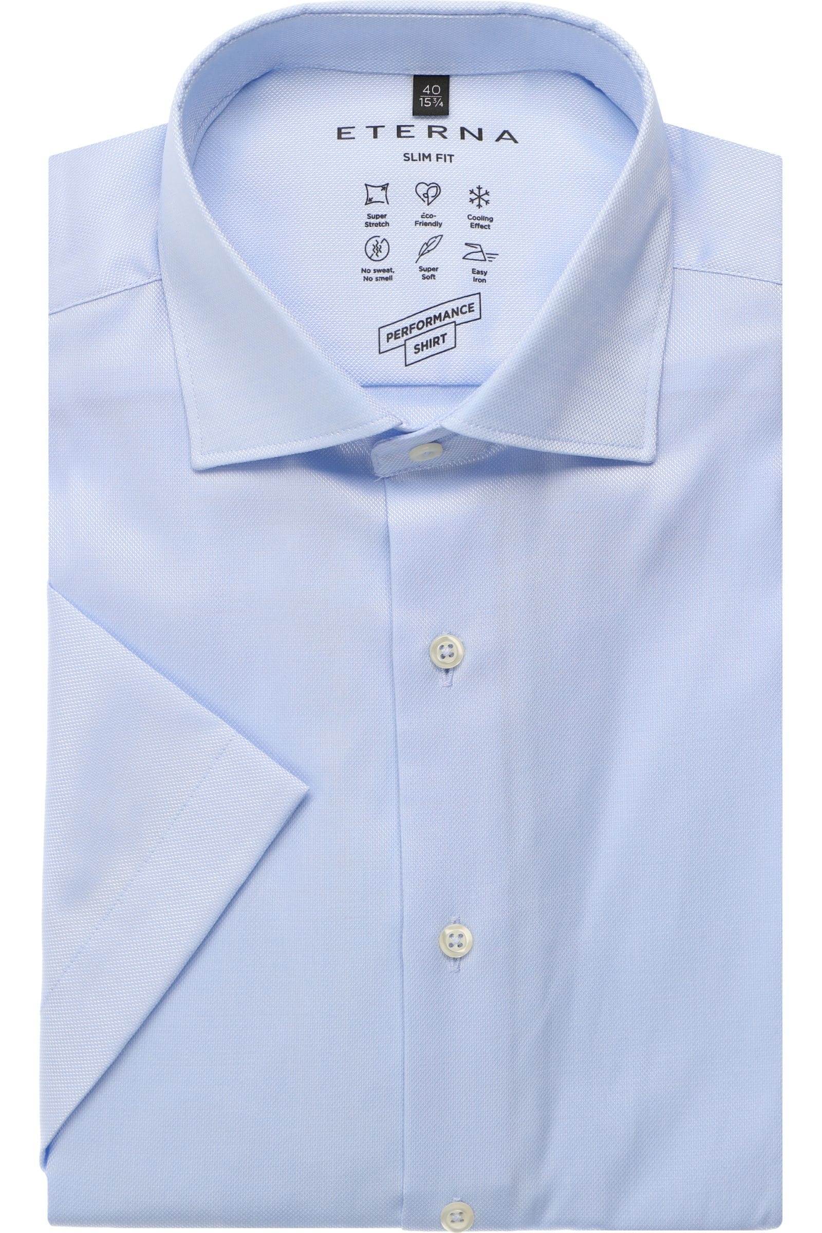 Eterna Slim Fit Tencel shirt bright blue, Textured | Businesshemden.com