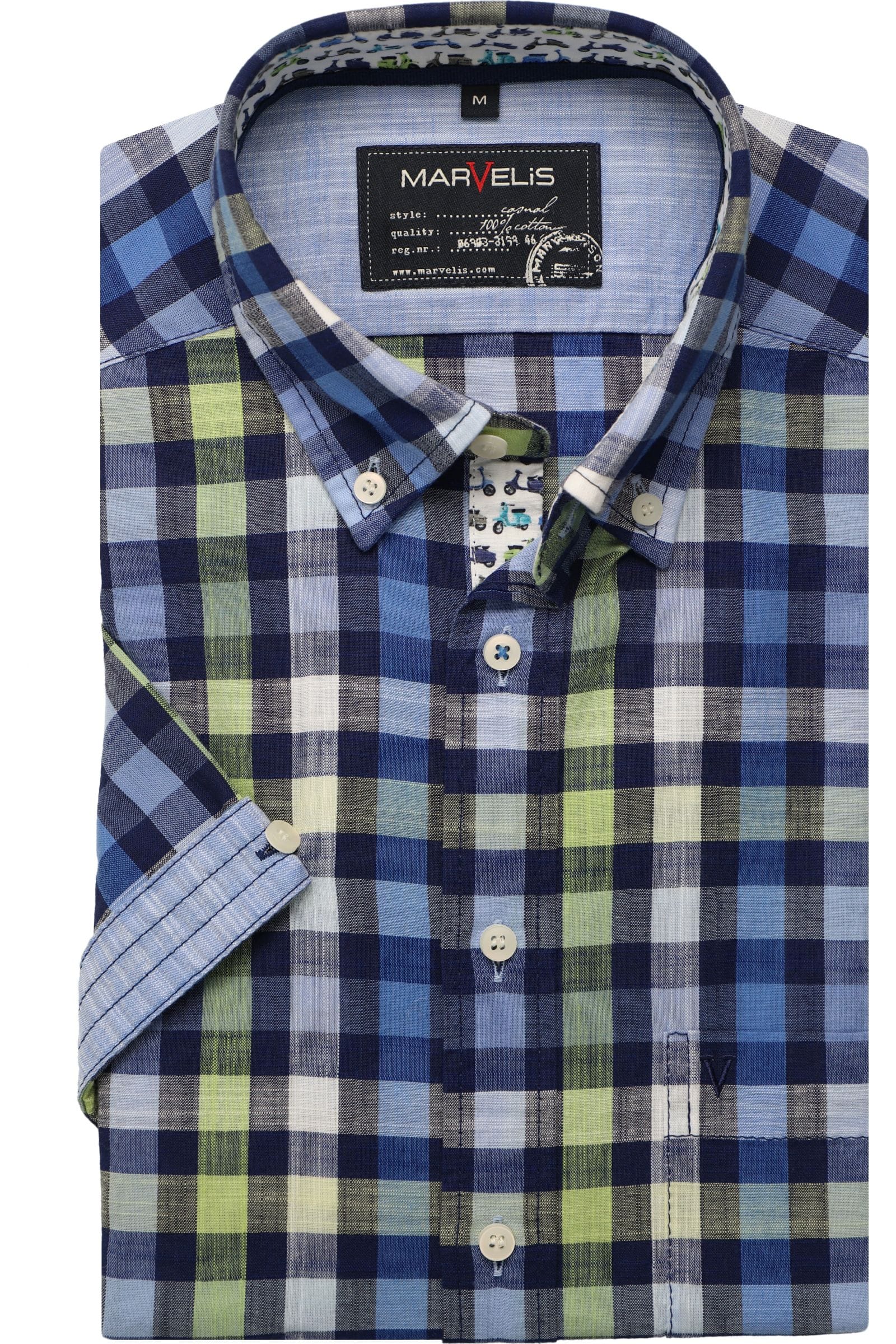 Marvelis Casual Regular Fit shirt blue, Chequered | Hemden.de