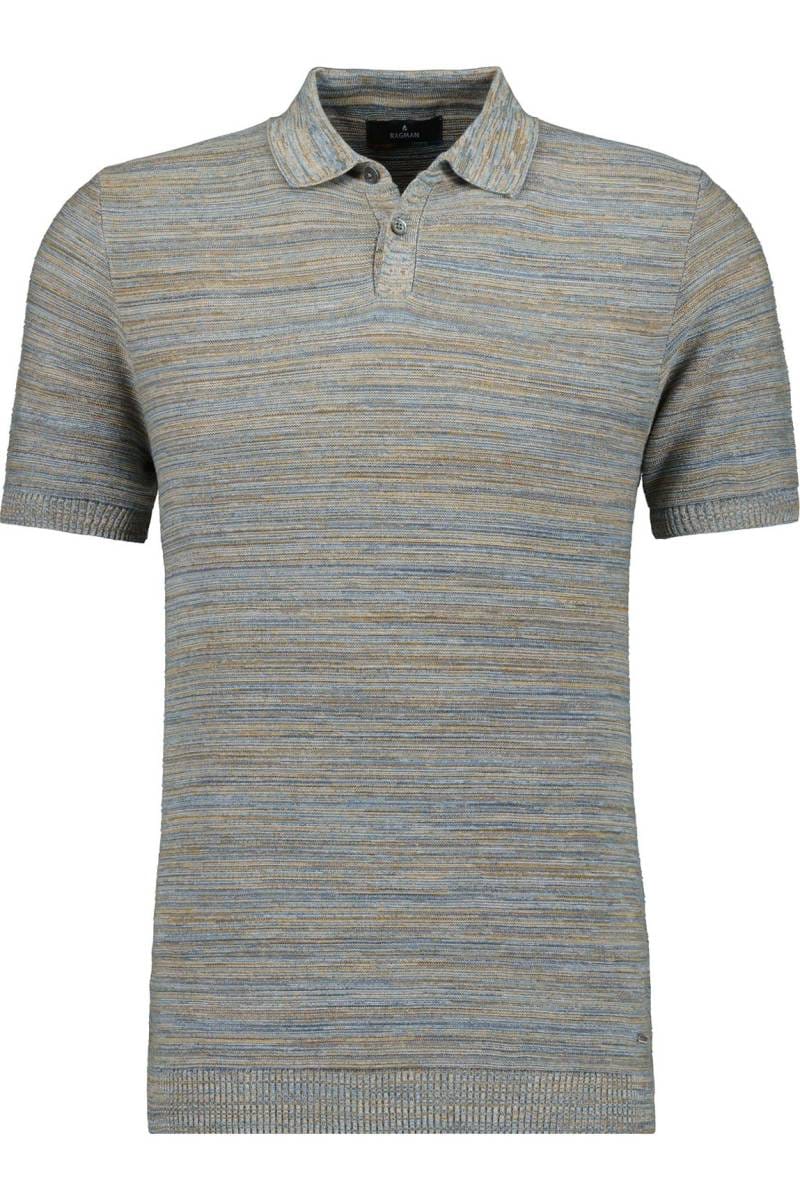 RAGMAN Regular Fit Polo Bleu clair raidi, Rayé | Overhemden.com FR-BE