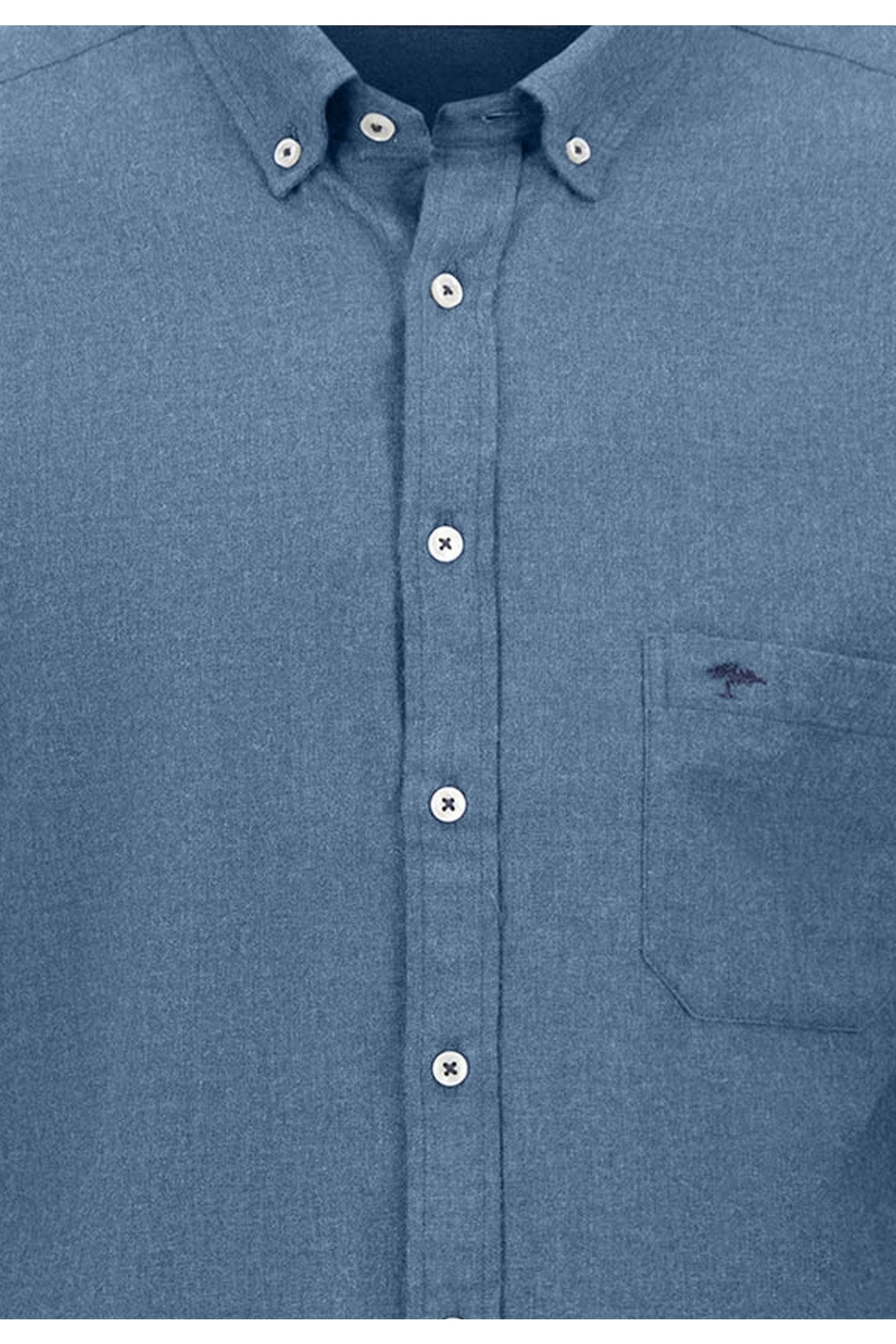 Fynch-Hatton Casual Fit flannel shirt Cloud Blue, One Colour | Hemden.de