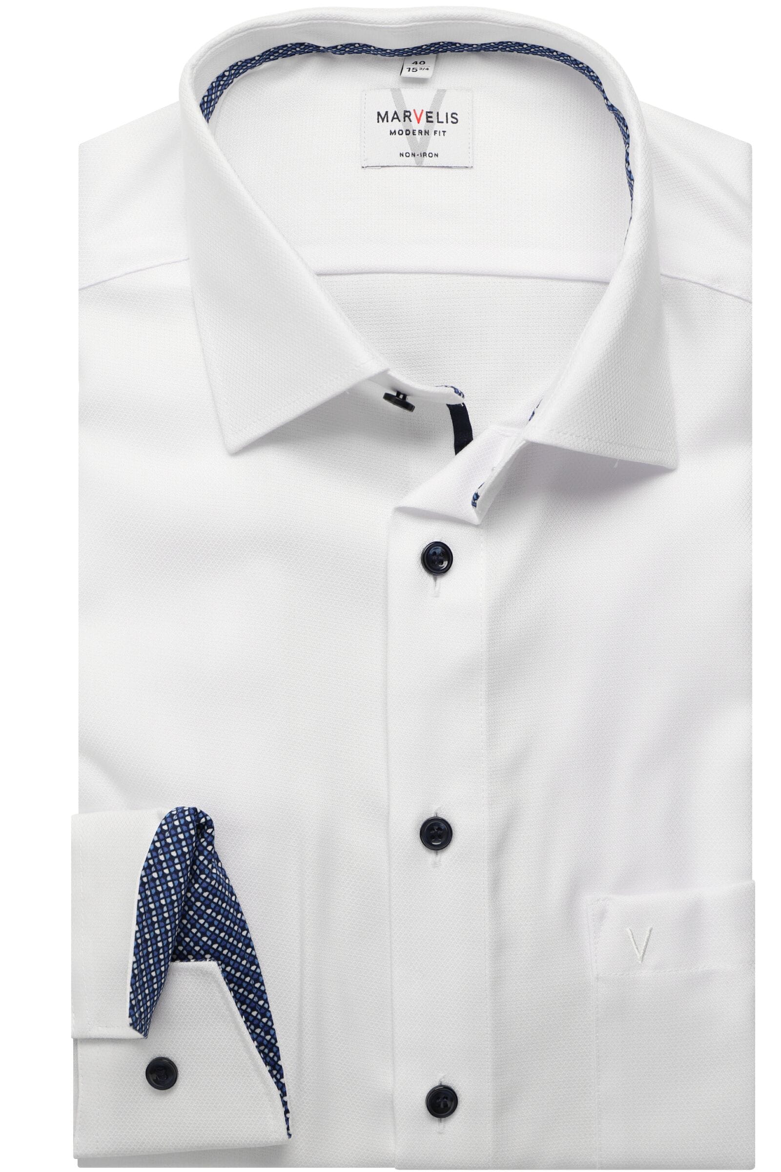 Marvelis Modern Fit Hemd weiss, Einfarbig | Hemden.de