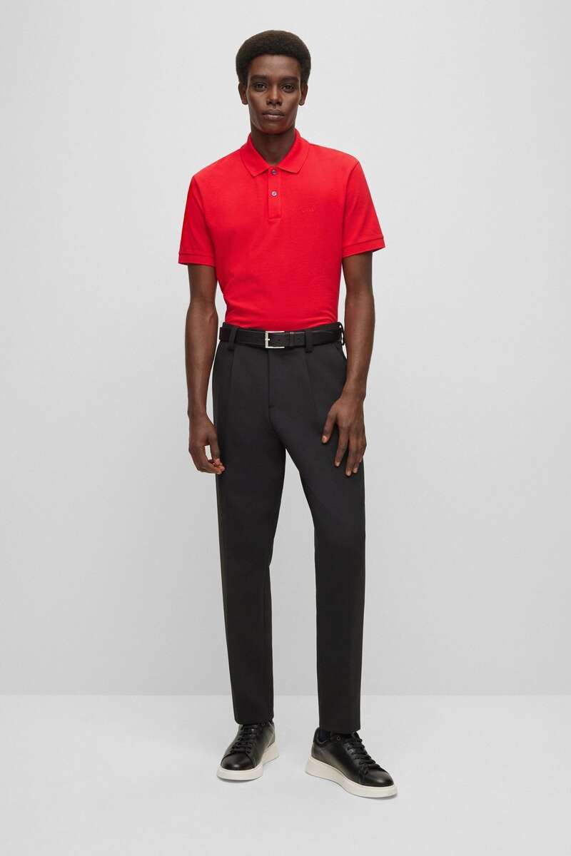 BOSS Regular Fit Polo shirt Medium Red, Effen | Overhemden.com