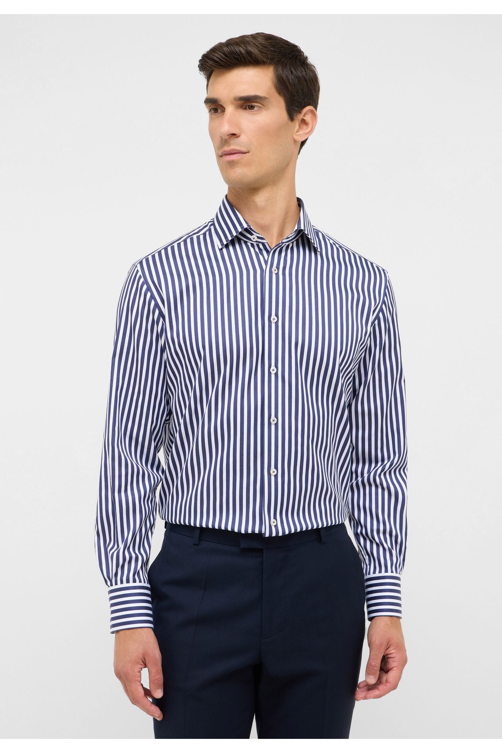 Eterna 1863 Modern Fit shirt marine, Striped | Hemden.de