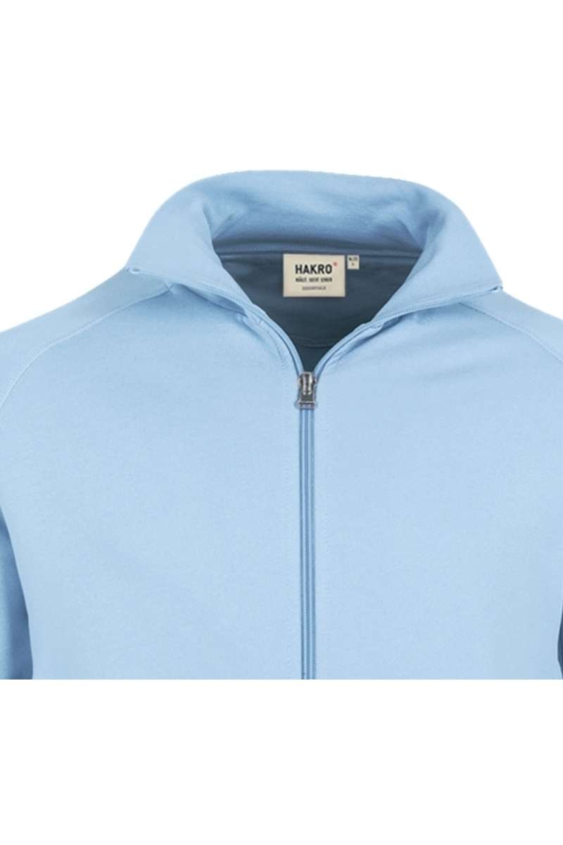 HAKRO 606 zip sweater jacket ice blue | Businesshemden.com
