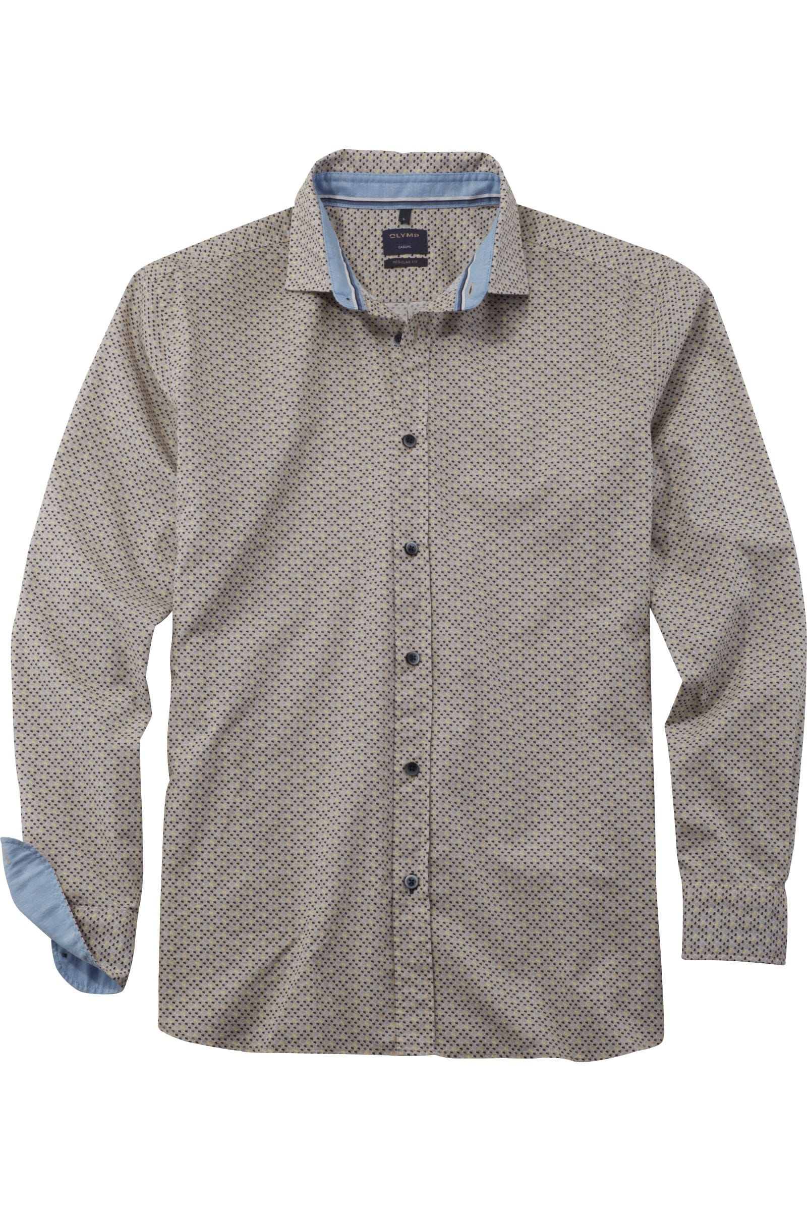 OLYMP Casual Regular Fit Hemd beige, Gemustert | Hemden.de