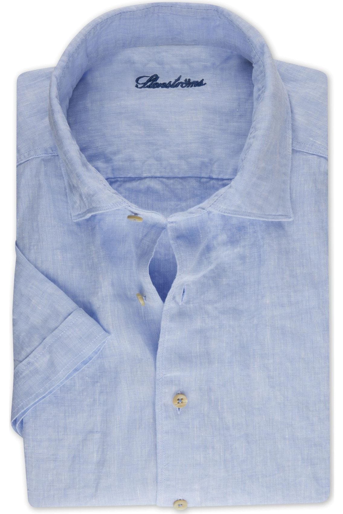 Stenströms Fitted Body linen shirt bright blue, One Colour | Hemden.de