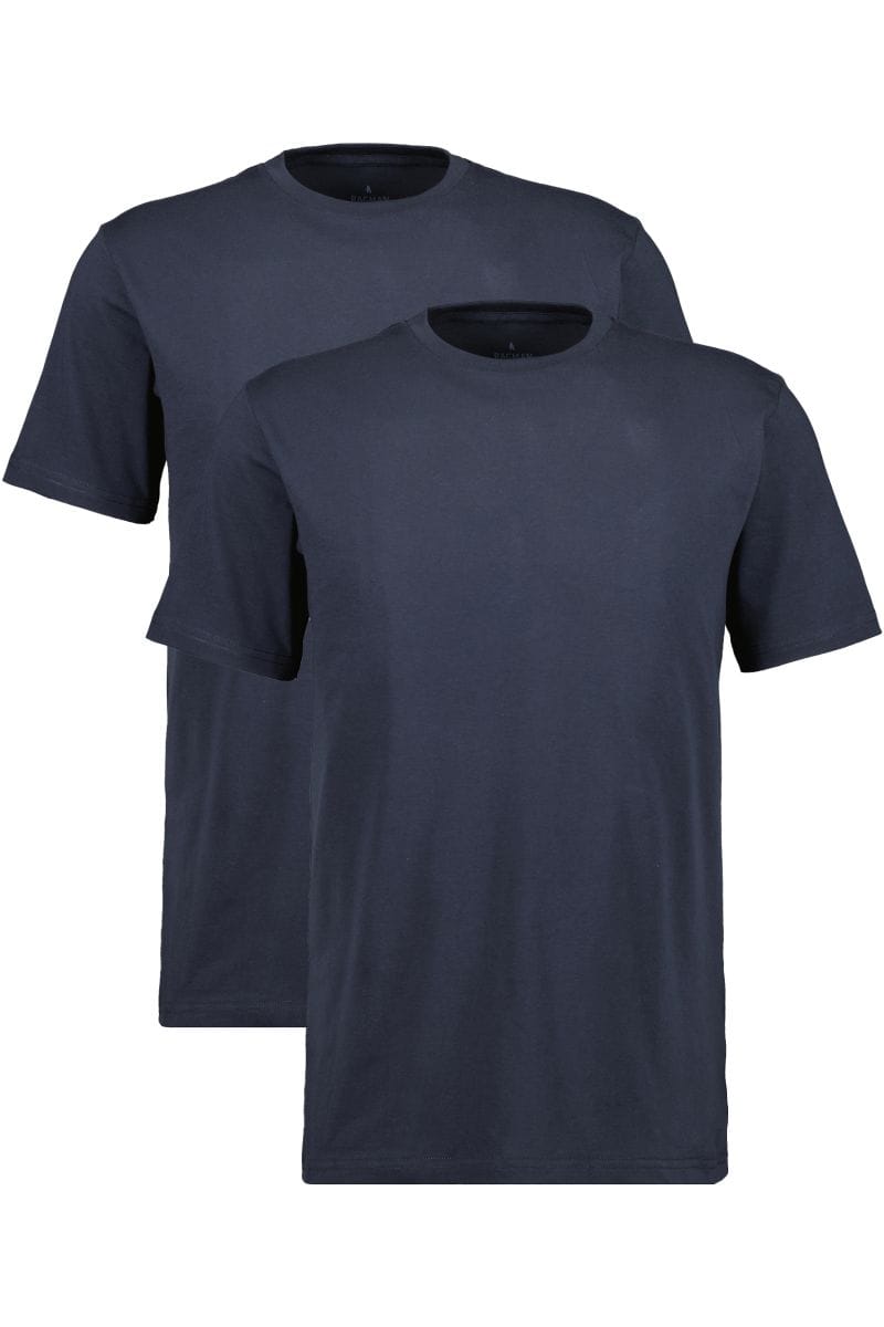 RAGMAN Regular Fit T-Shirt Rundhals Doppelpack marine, Einfarbig ...