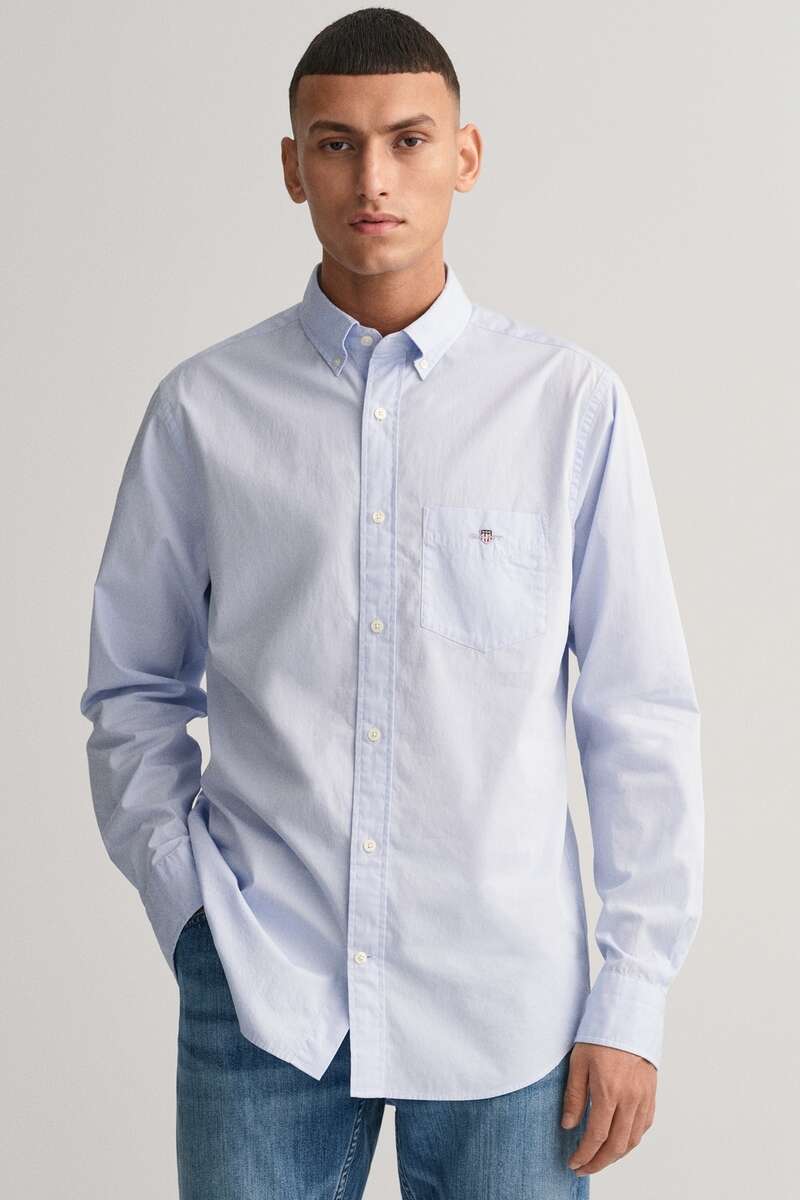 GANT Regular Fit shirt bright blue, One Colour | Hemden.de