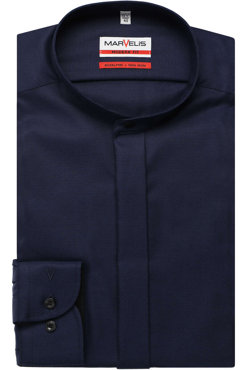 Marvelis Modern Fit shirt dark blue, One Colour | Businesshemden.com