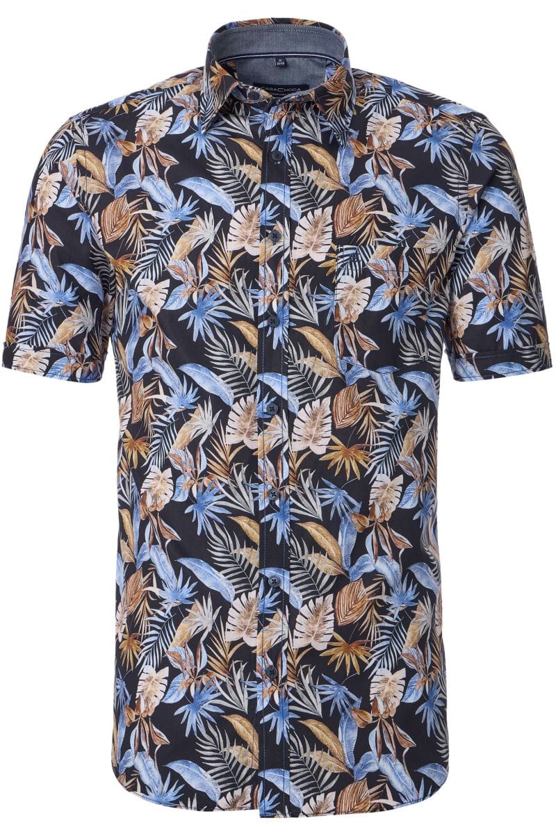 Casa Moda Casual Comfort Fit Chemise navy, À motifs | Overhemden.com FR-BE
