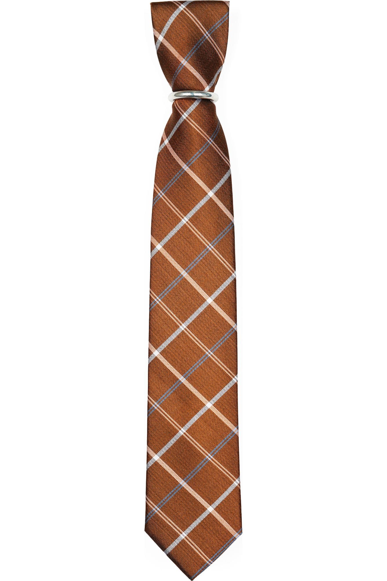 Real Guys Stropdas 100% Zijde roest, Ruit | Overhemden.com