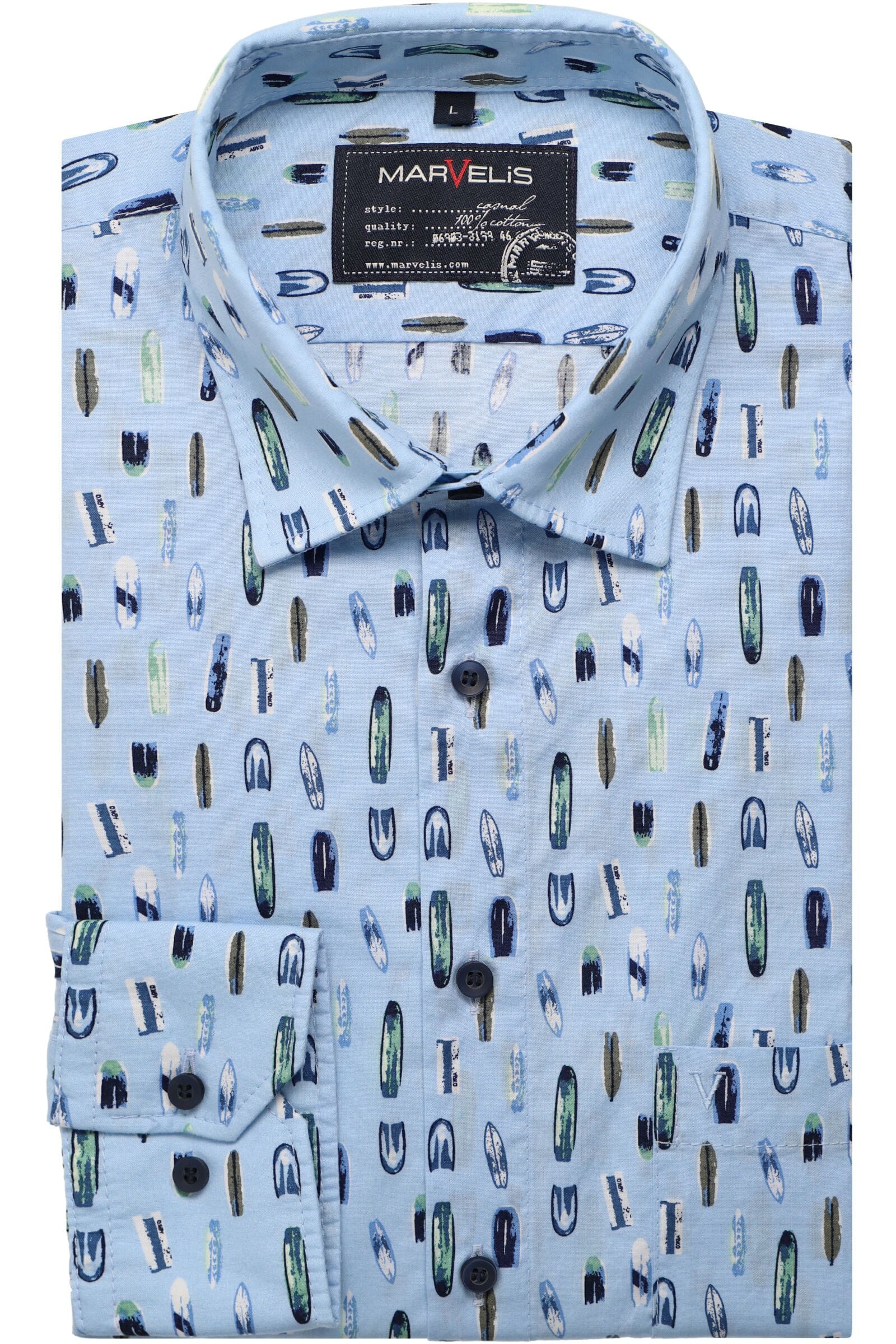 Marvelis Casual Regular Fit shirt pastel green, | Hemden.de