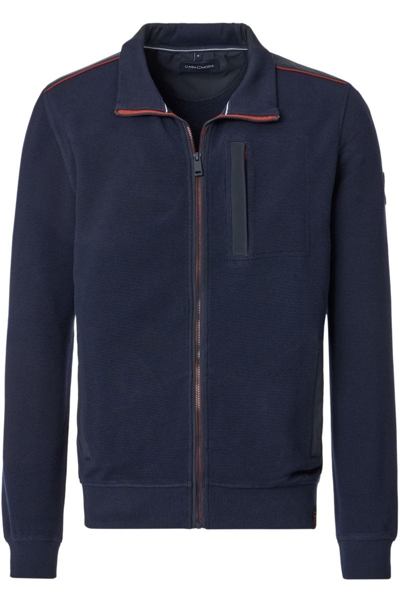 Casa Moda Regular Fit Sweatjacket blauw | Overhemden.com