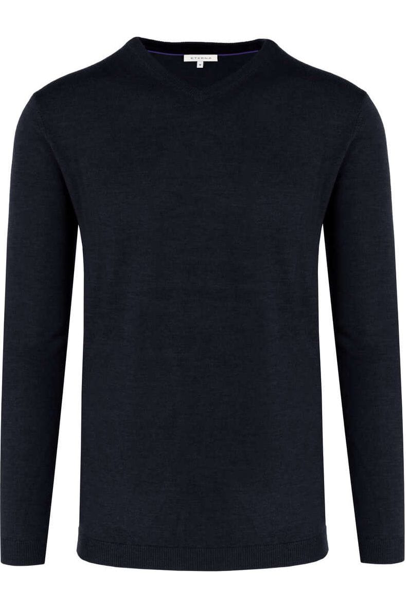 Eterna Regular Fit pullover marine, One Colour | Hemden.de