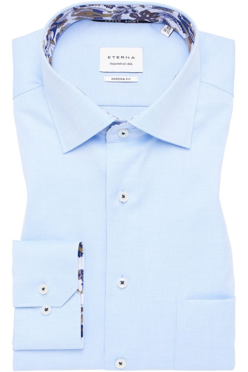 Eterna Modern Fit shirt bright blue, One Colour | Businesshemden.com