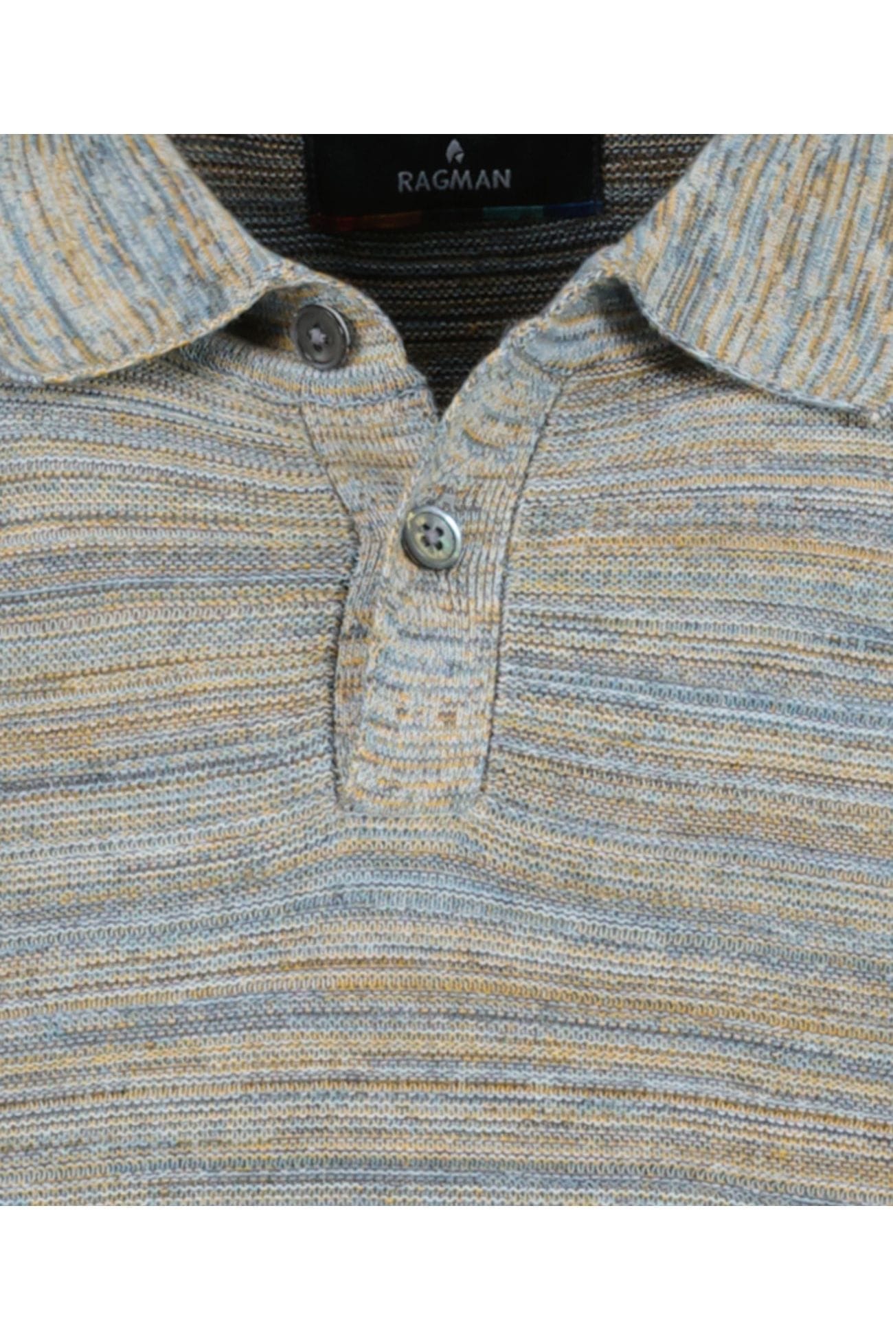 RAGMAN Regular Fit Polo Bleu clair raidi, Rayé | Overhemden.com FR-BE