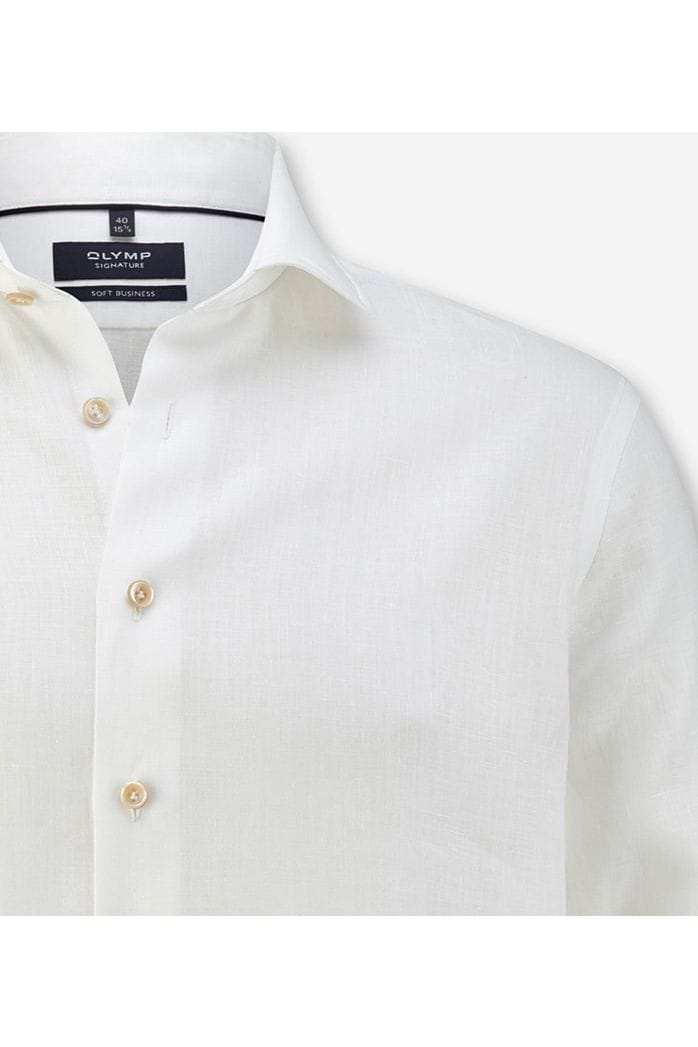 OLYMP SIGNATURE Casual Tailored Fit Linnen Overhemd champagne, Effen ...