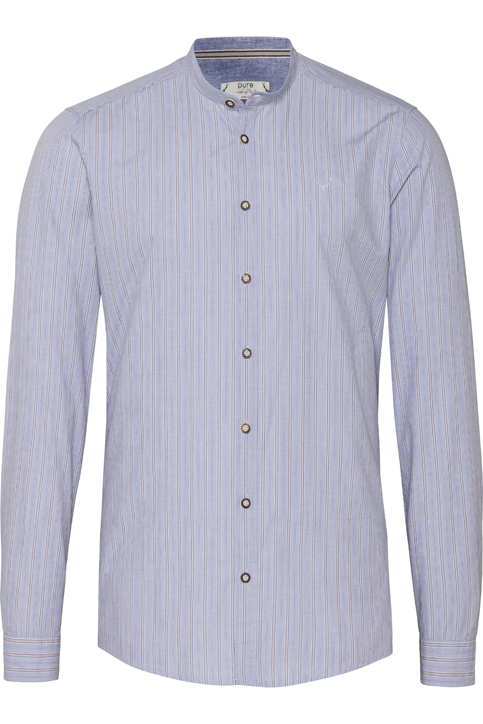 Pure Slim Fit shirt blue, Striped | Businesshemden.com