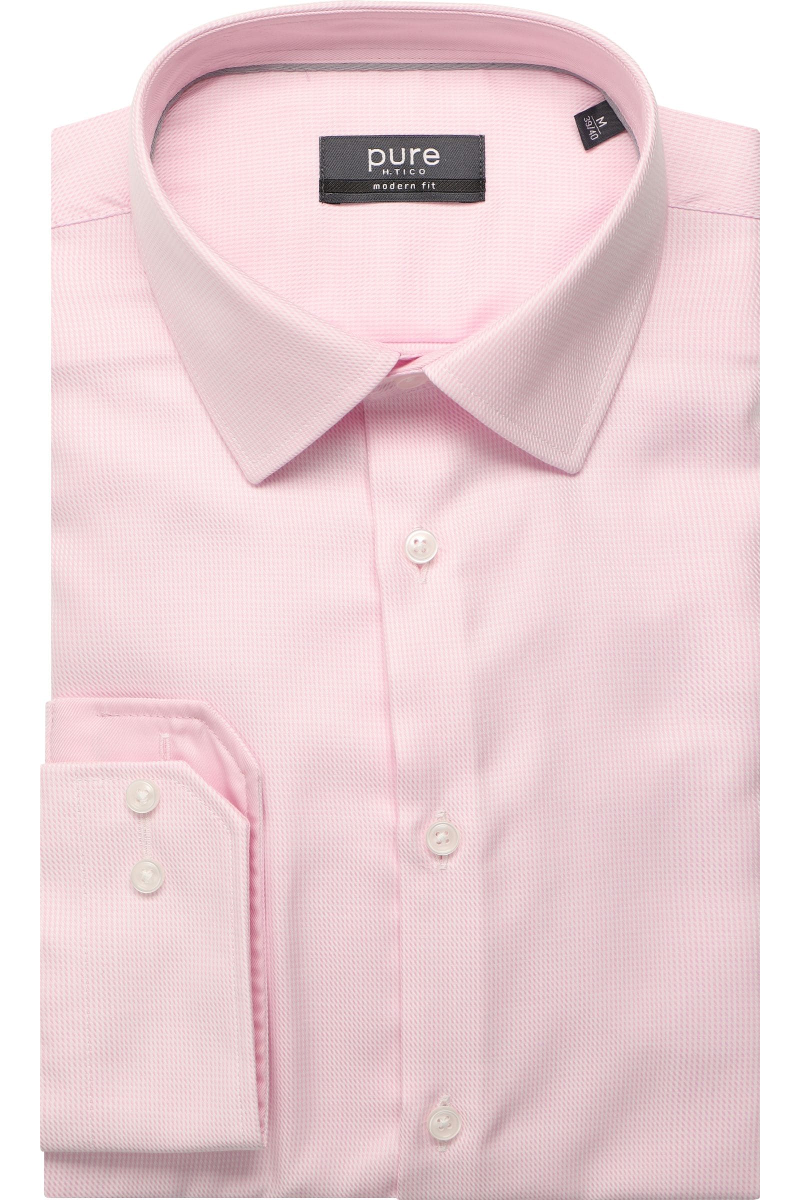 Pure Modern Fit shirt pink, faux-uni | Hemden.de