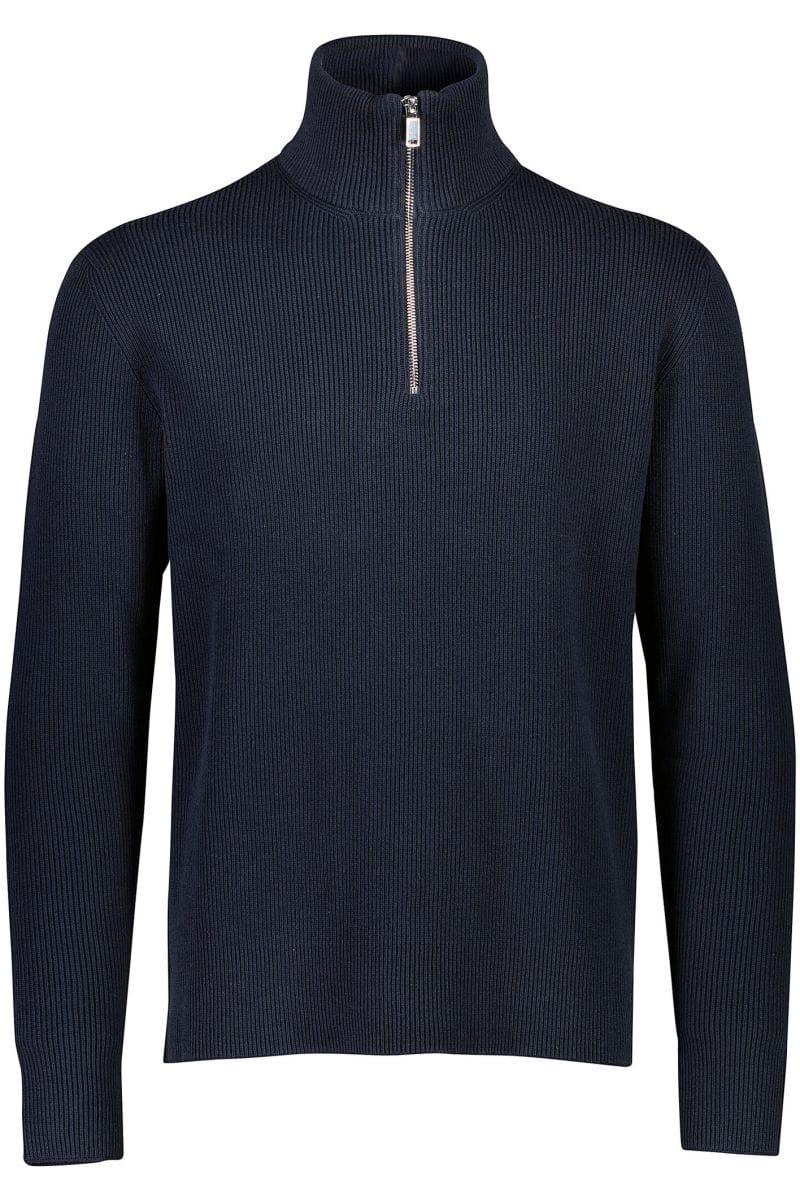 Lindbergh Relaxed Fit Troyer zip blue | Hemden.de