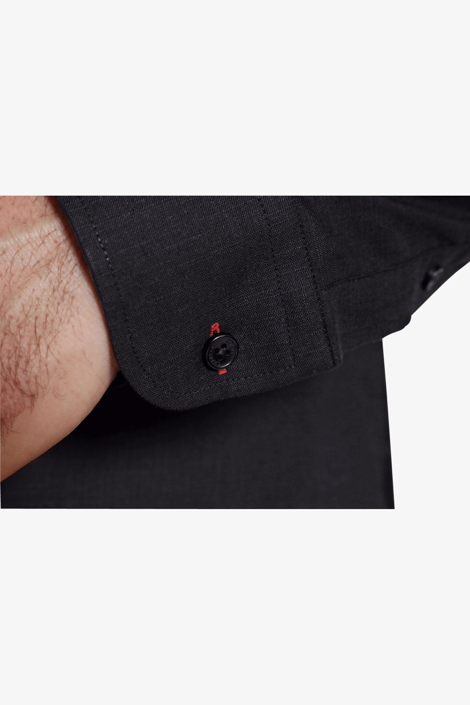 Charles Colby Comfort Fit Duke Tancred Overhemd zwart, Effen ...