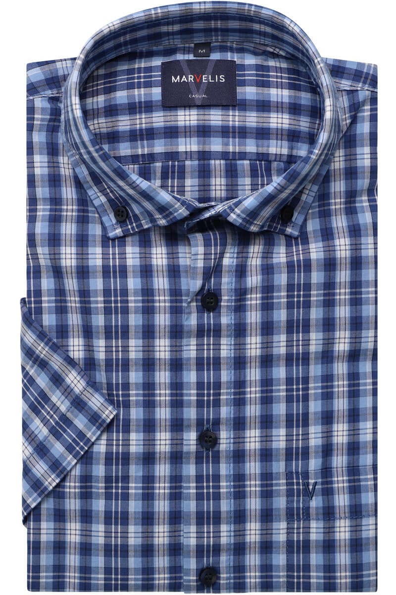 Marvelis Casual Regular Fit shirt blue, Chequered | Businesshemden.com