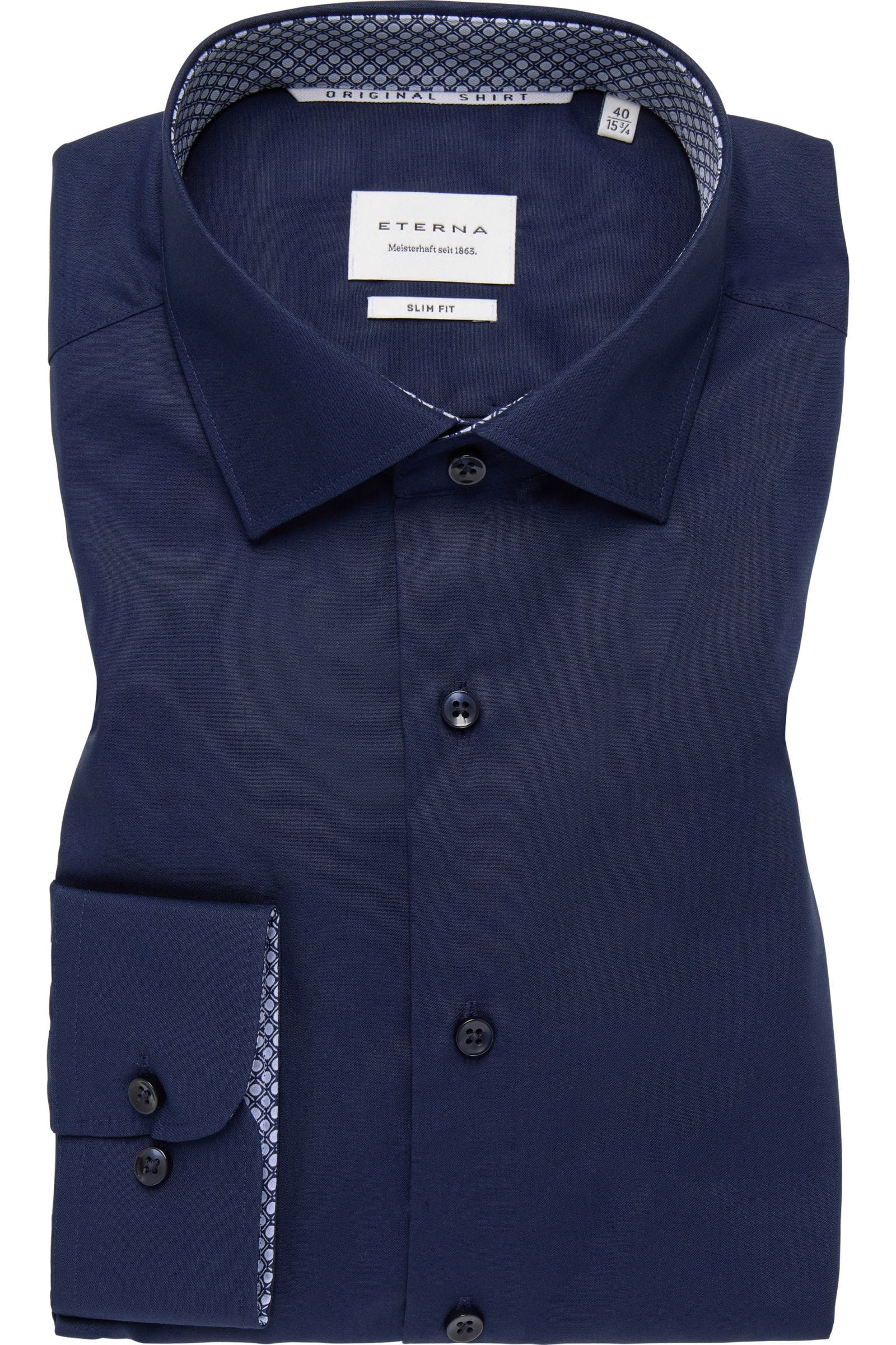 Eterna Slim Fit shirt navy blue, One Colour | Hemden.de