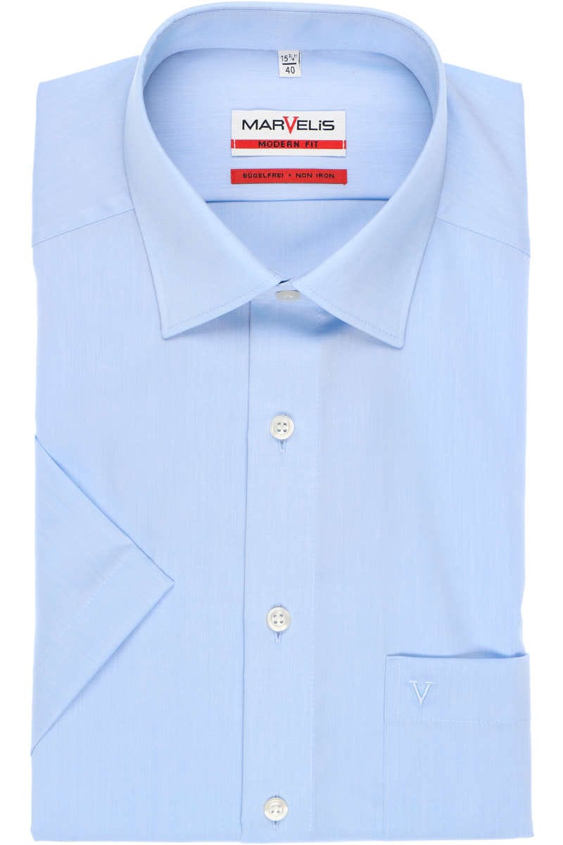 Marvelis Modern Fit shirt bleu, One Colour | Businesshemden.com