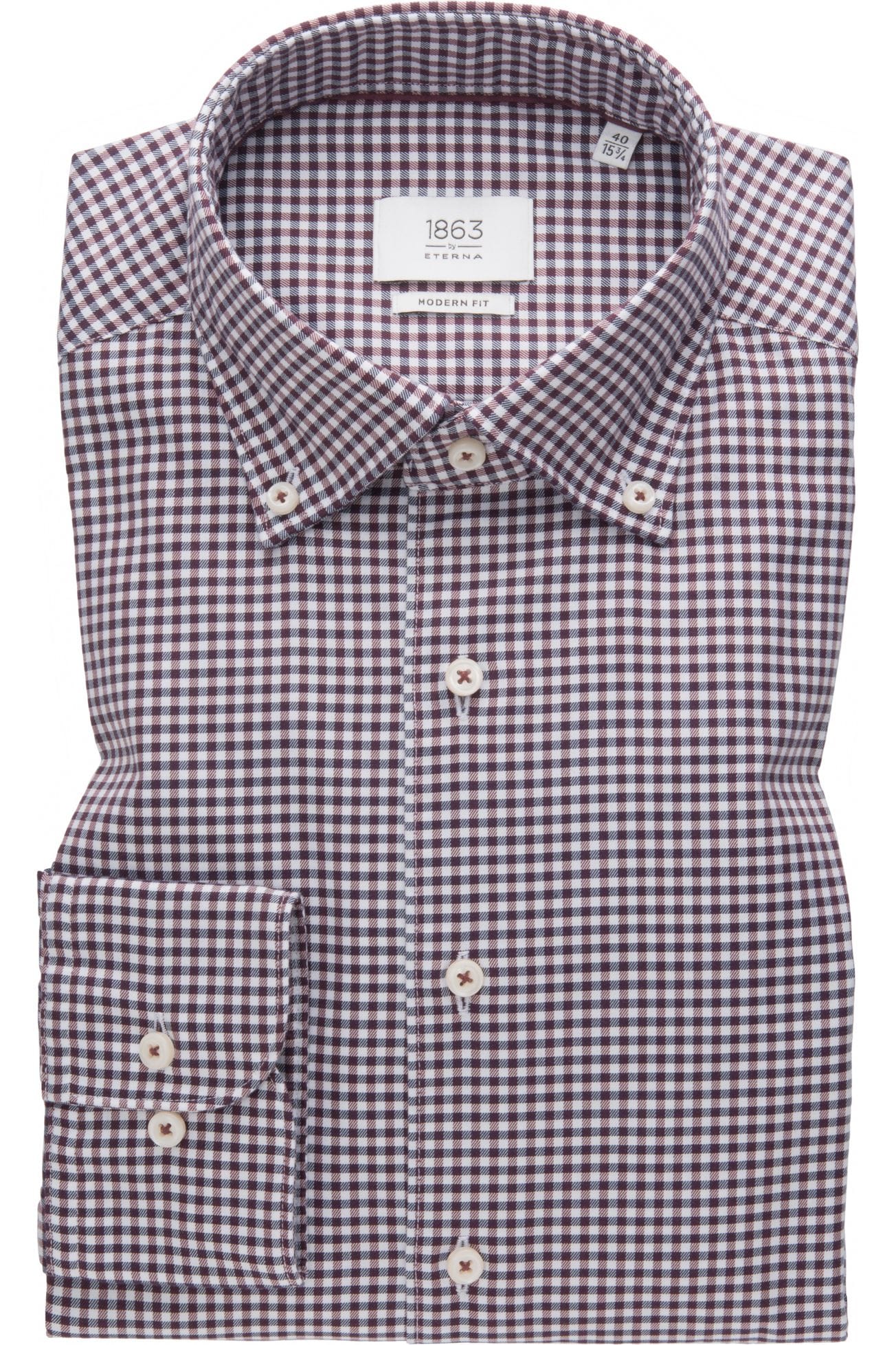 Eterna 1863 Modern Fit shirt red, Chequered | Businesshemden.com