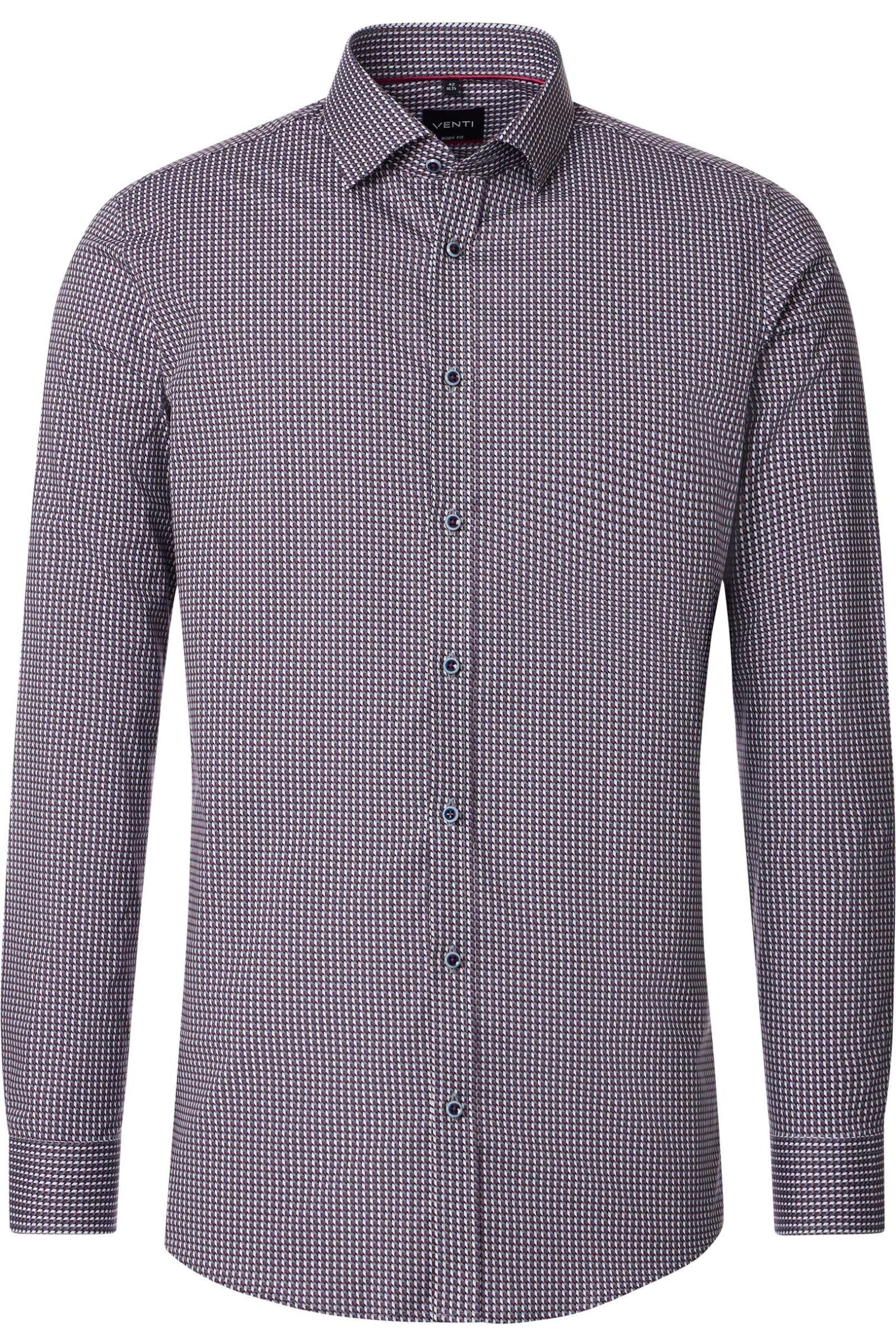 Venti Body Fit Hemd anthrazit, Bedruckt | Hemden.de