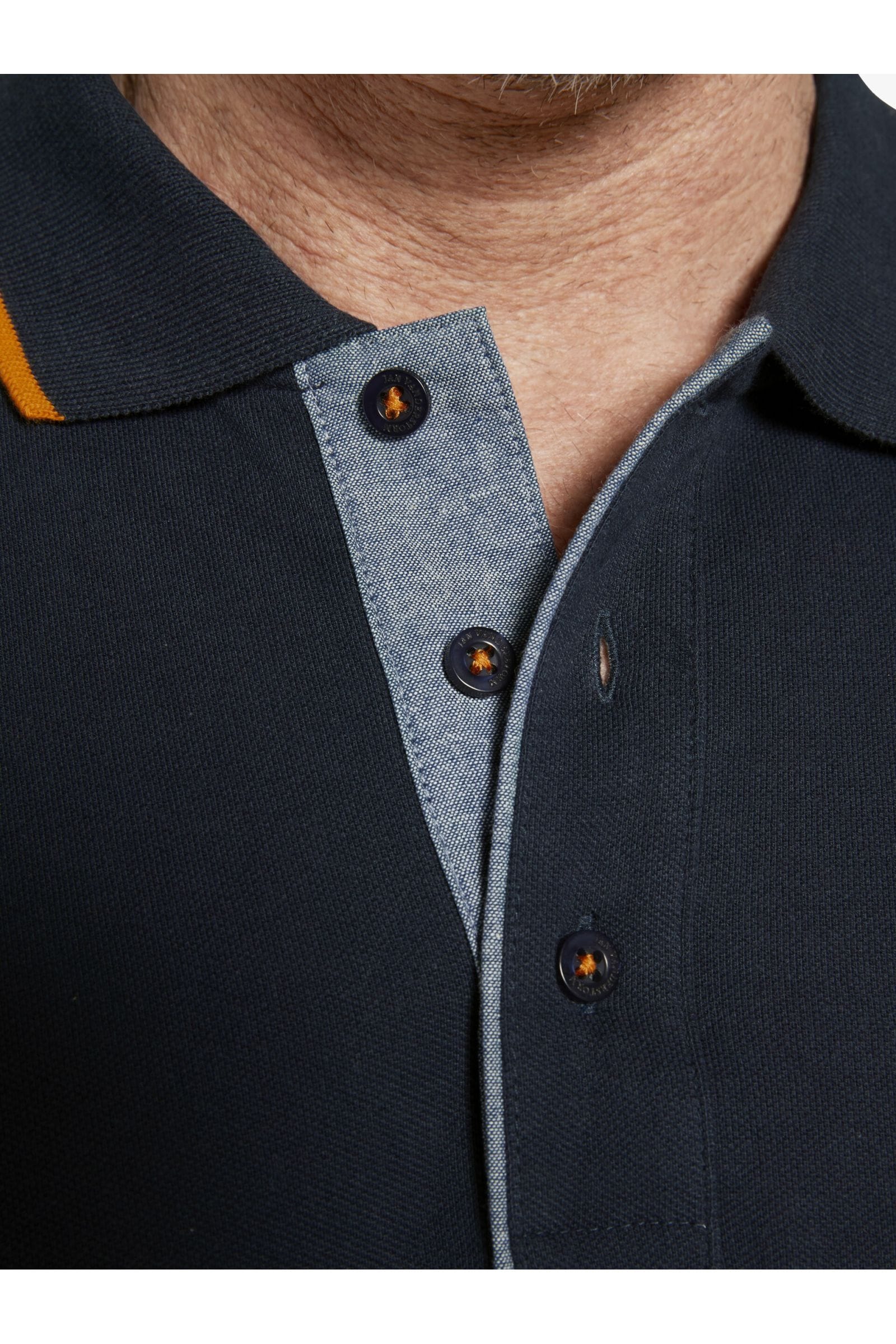 Jan Vanderstorm Loki Comfort Fit longsleeve polo shirt dark blue, One ...