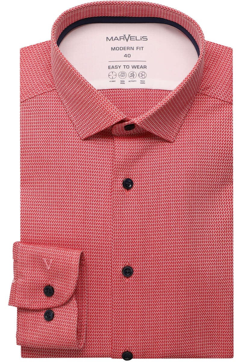 Marvelis Performance Modern Fit shirt red, faux-uni | Hemden.de