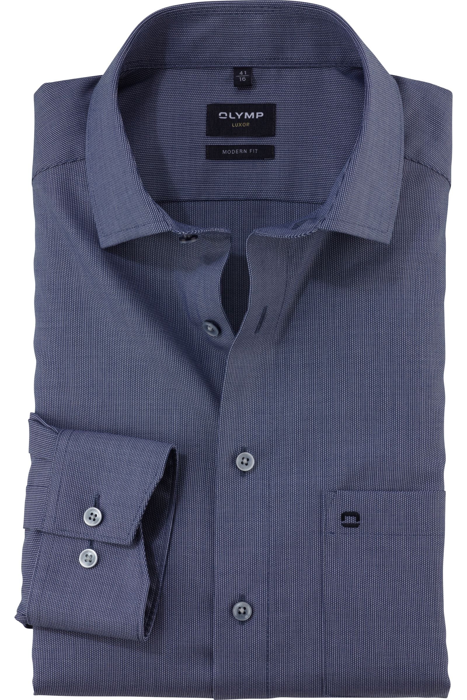 Olymp Luxor Modern Fit shirt marine, One Colour | Hemden.de
