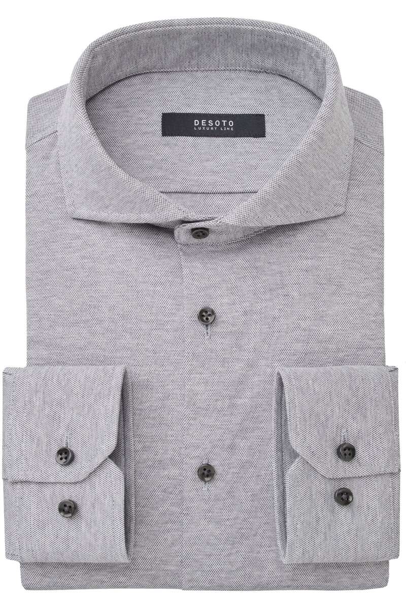 Desoto Luxury Line Slim Fit jersey shirt light grey, melange ...