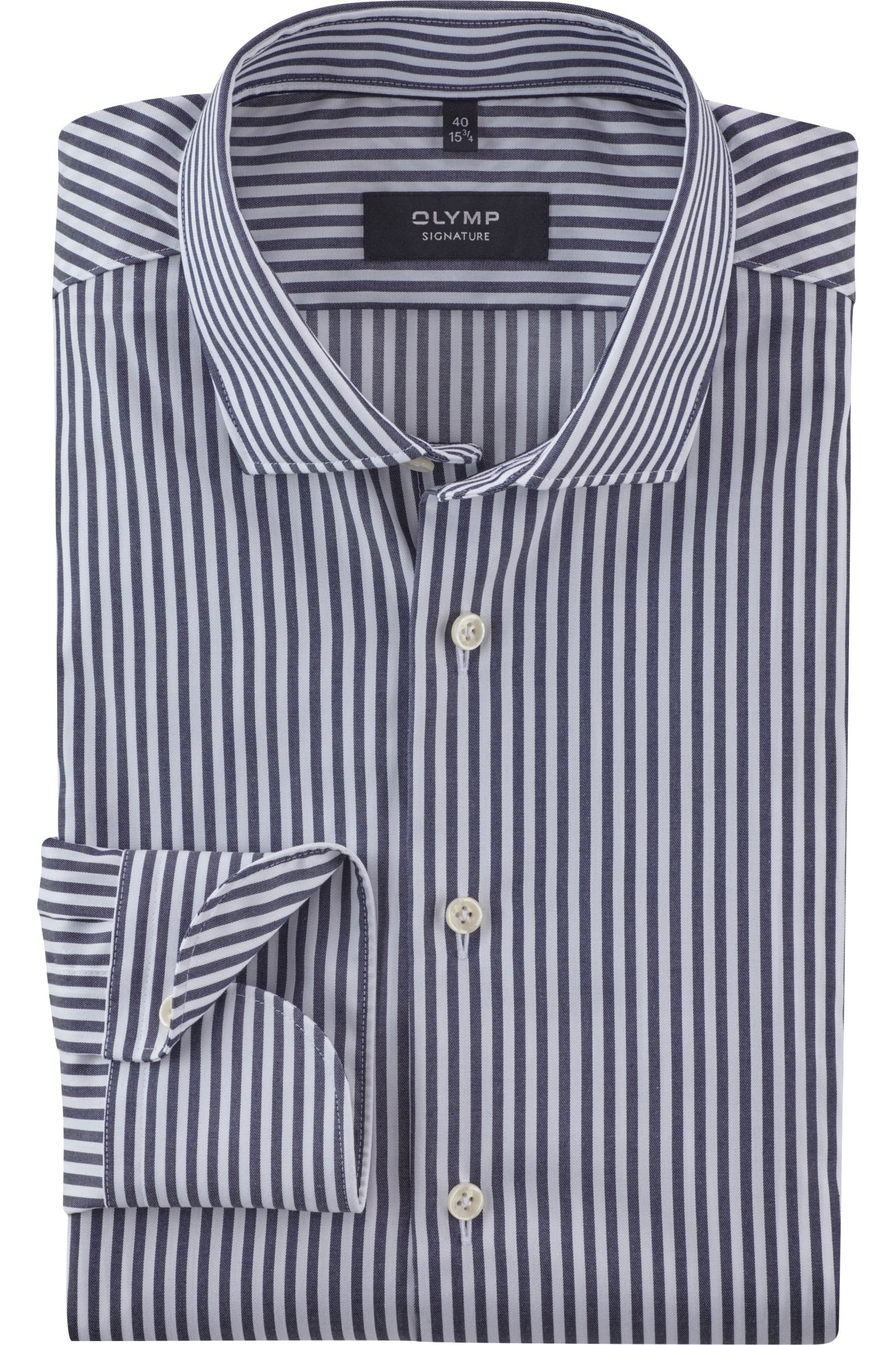 OLYMP SIGNATURE Tailored Fit Overhemd nachtblauw, Gestreept ...
