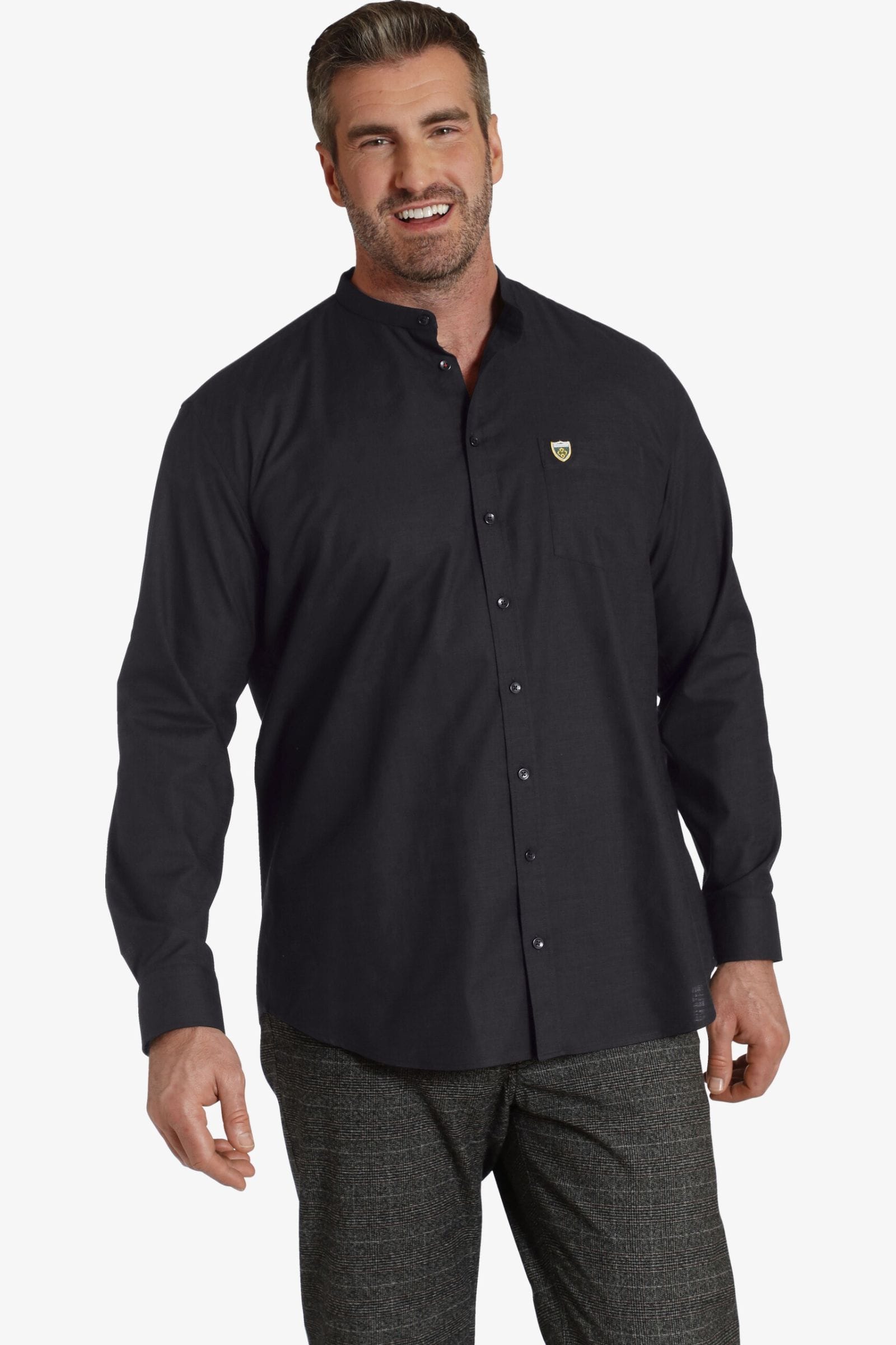 Charles Colby Comfort Fit Duke Tancred Overhemd zwart, Effen ...