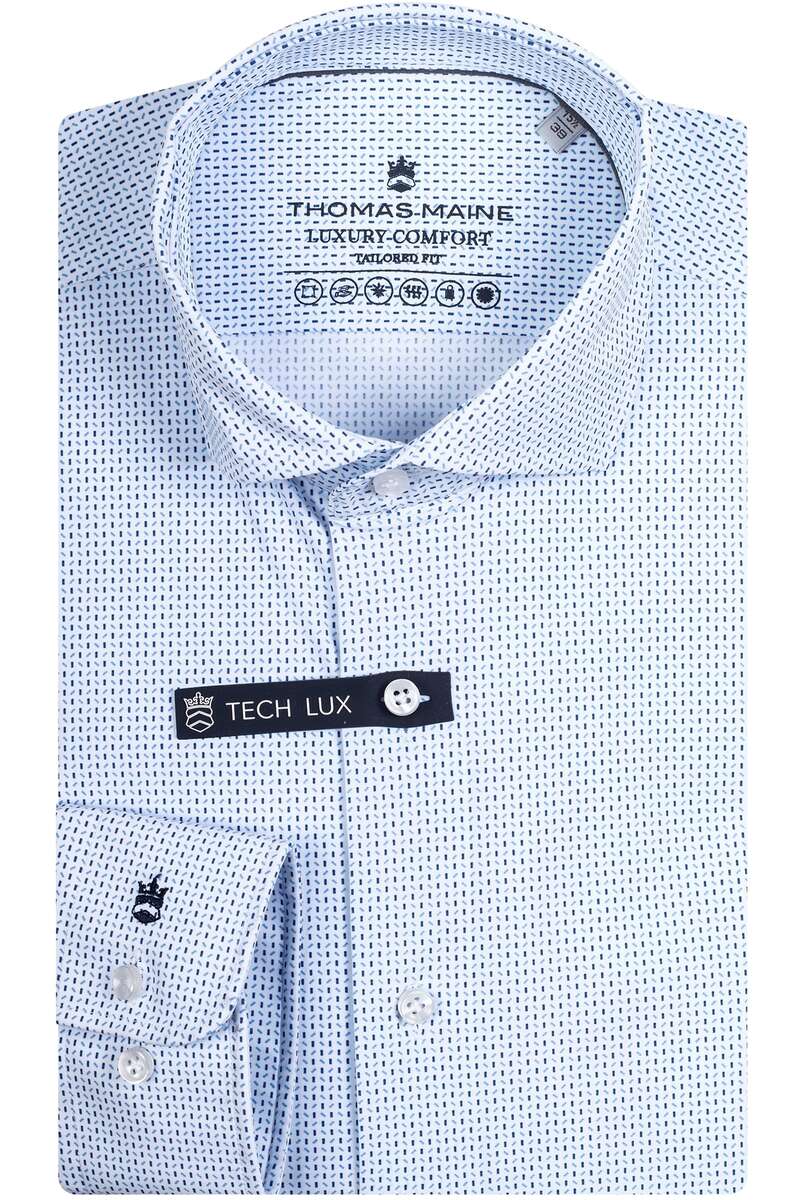 Thomas Maine Tailored Fit Overhemd blauw, Motief | Overhemden.com