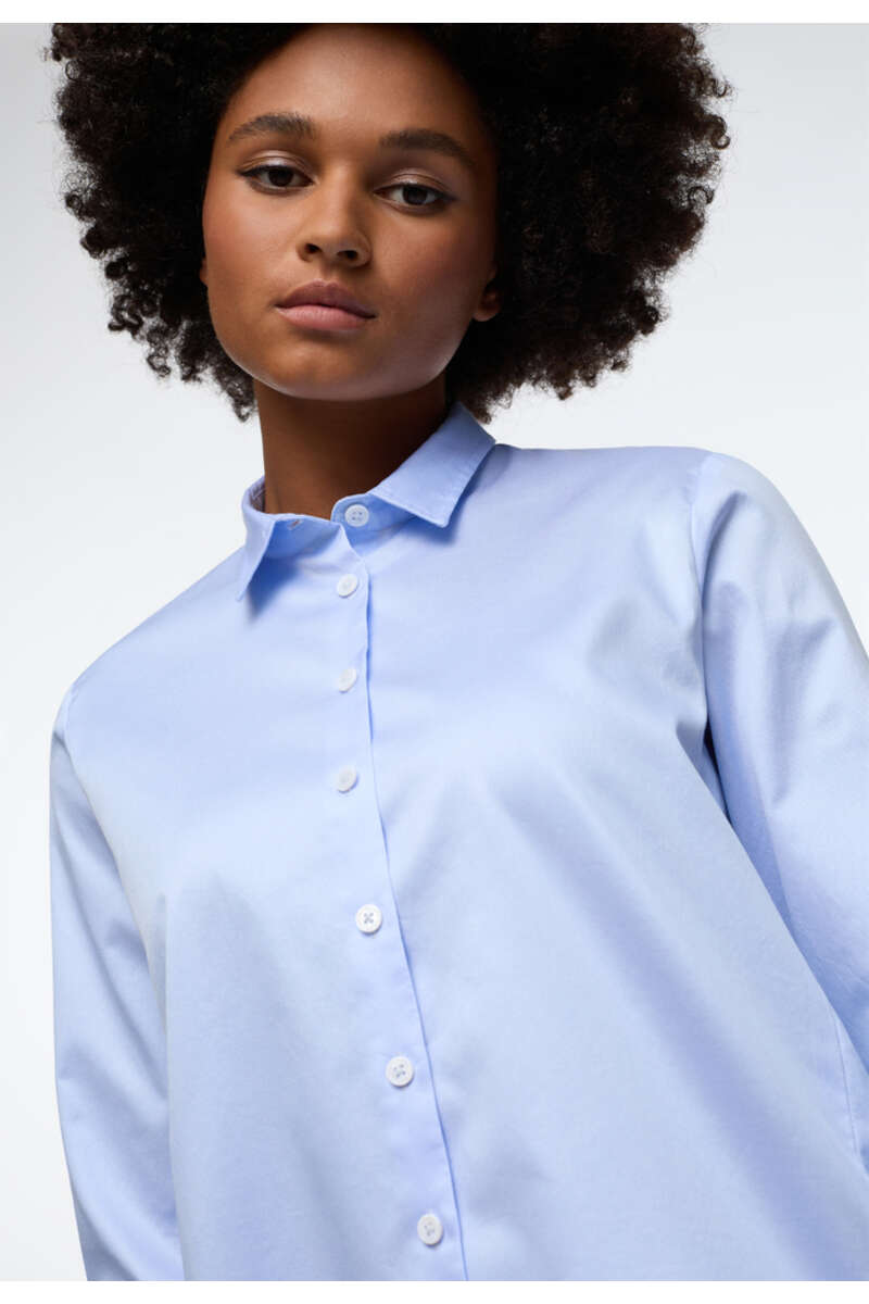 Eterna Loose Fit blouse bright blue, One Colour | Hemden.de