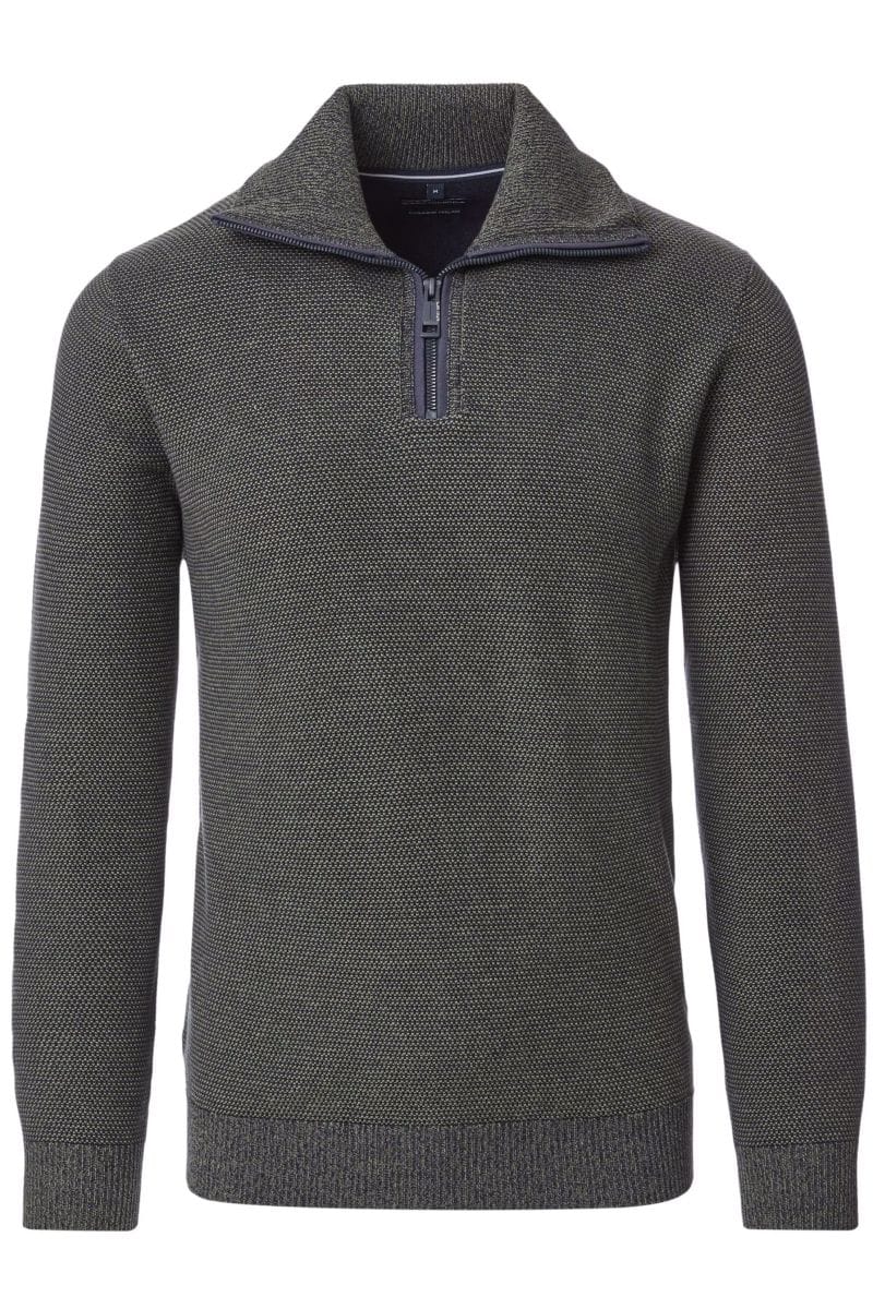 Casa Moda Troyer Zip grün | Businesshemden.com