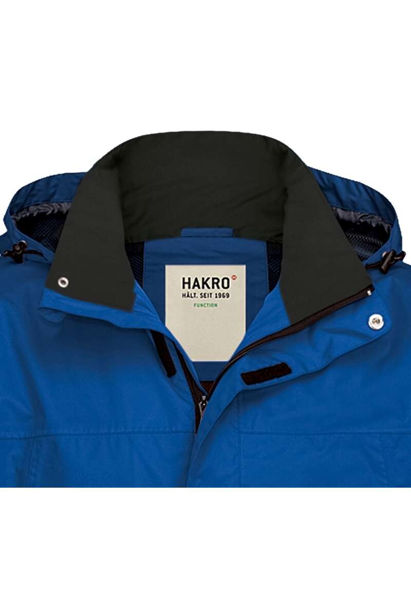 HAKRO 862 Regular Fit rain jacket hood royal blue | Businesshemden.com