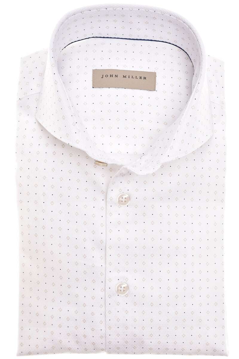 John Miller Tailored Fit shirt white Patterned Hemden