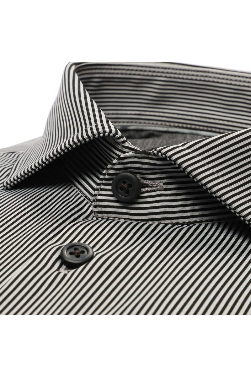 Pure Functional Slim Fit jersey shirt black, Striped | Hemden.de